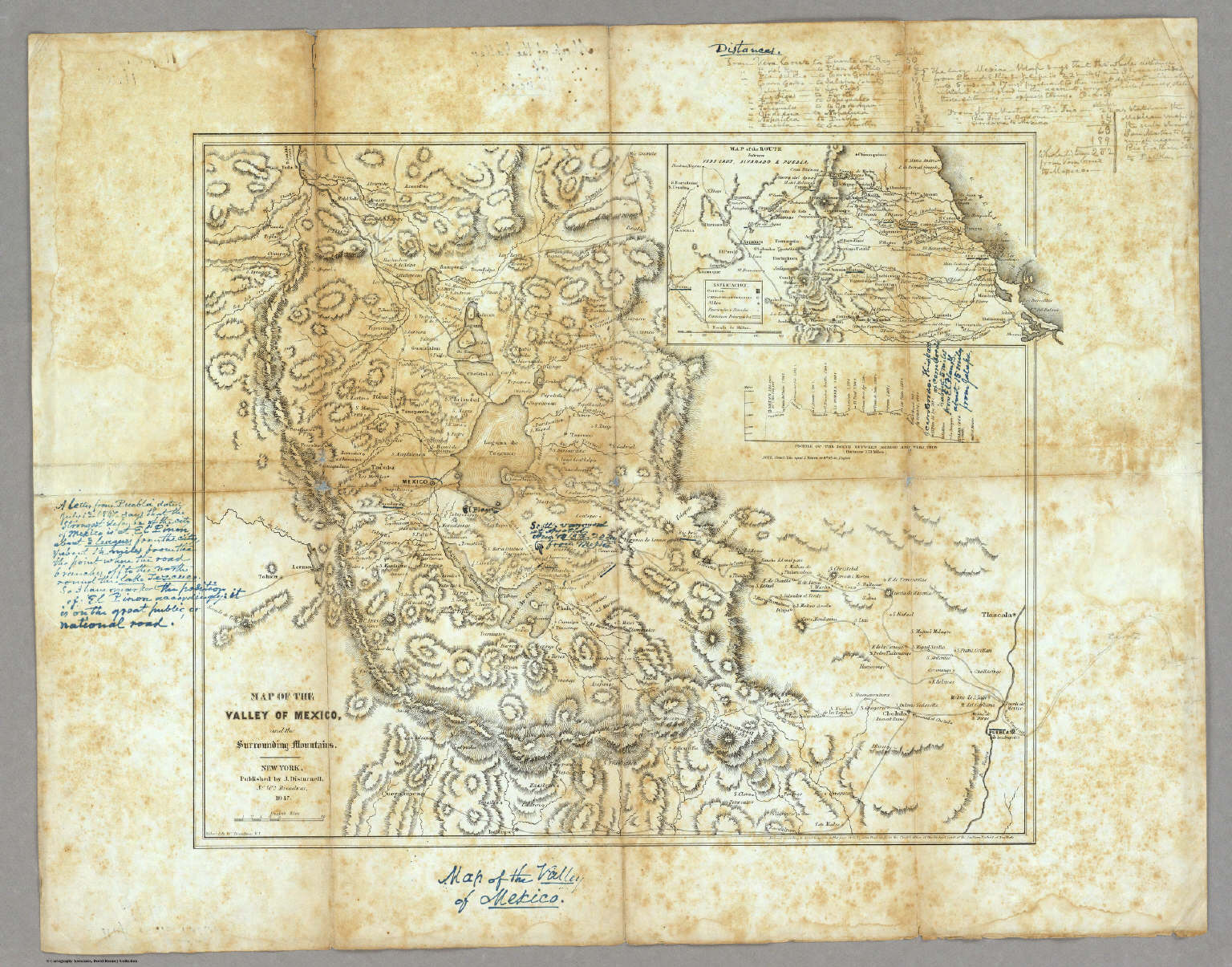 Map Of The Valley Of Mexico and the Surrounding Mountains. - David ...