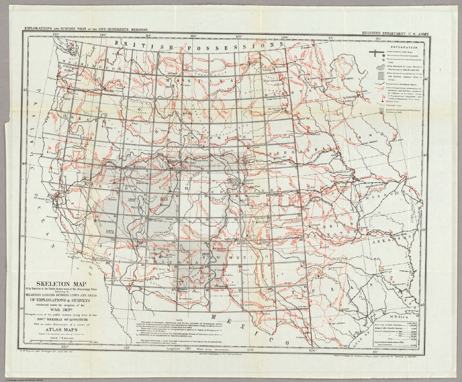 Skeleton Map Of the Territory of the United States west of the ...