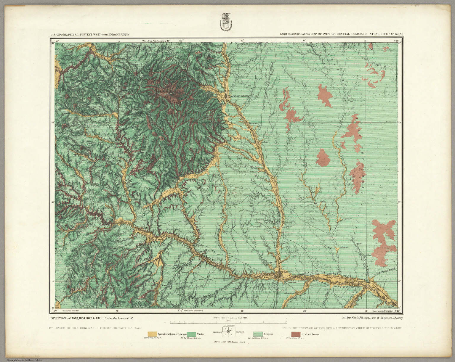 62A. Land Classification Map Of Part Of Central Colorado. - David ...