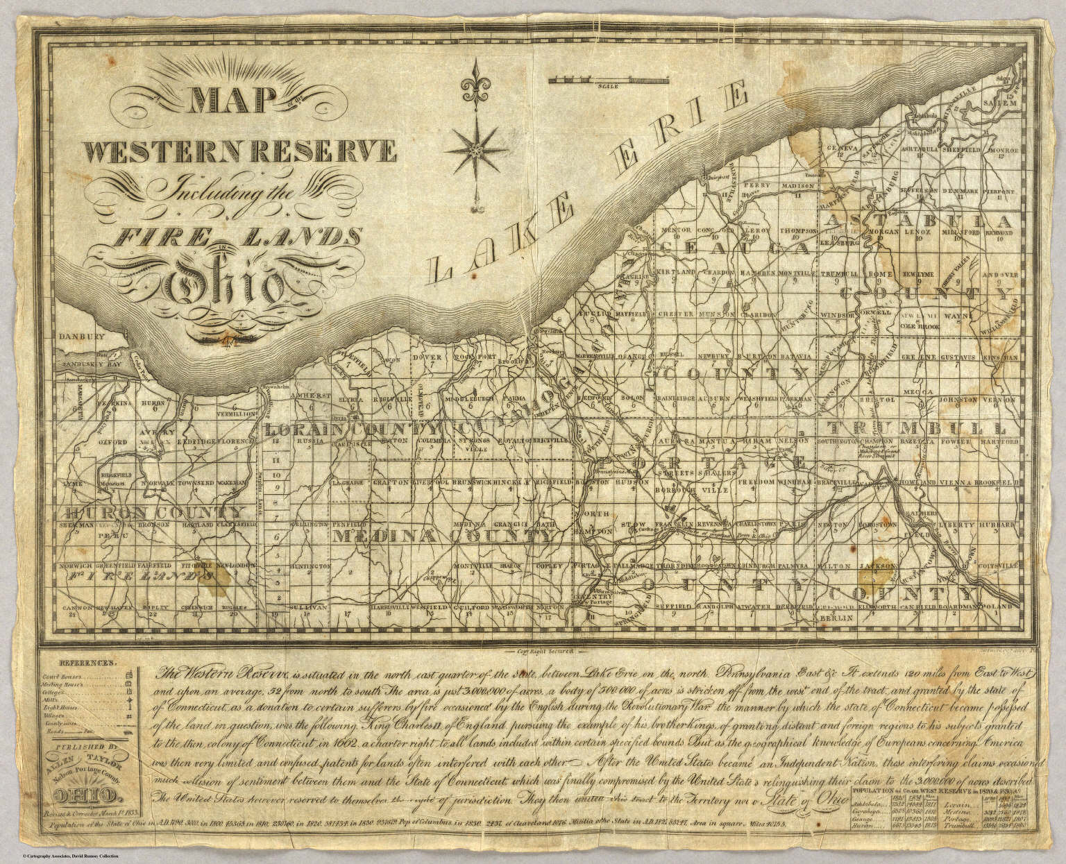 Map Of The Western Reserve Including the Fire Lands In Ohio. - David ...
