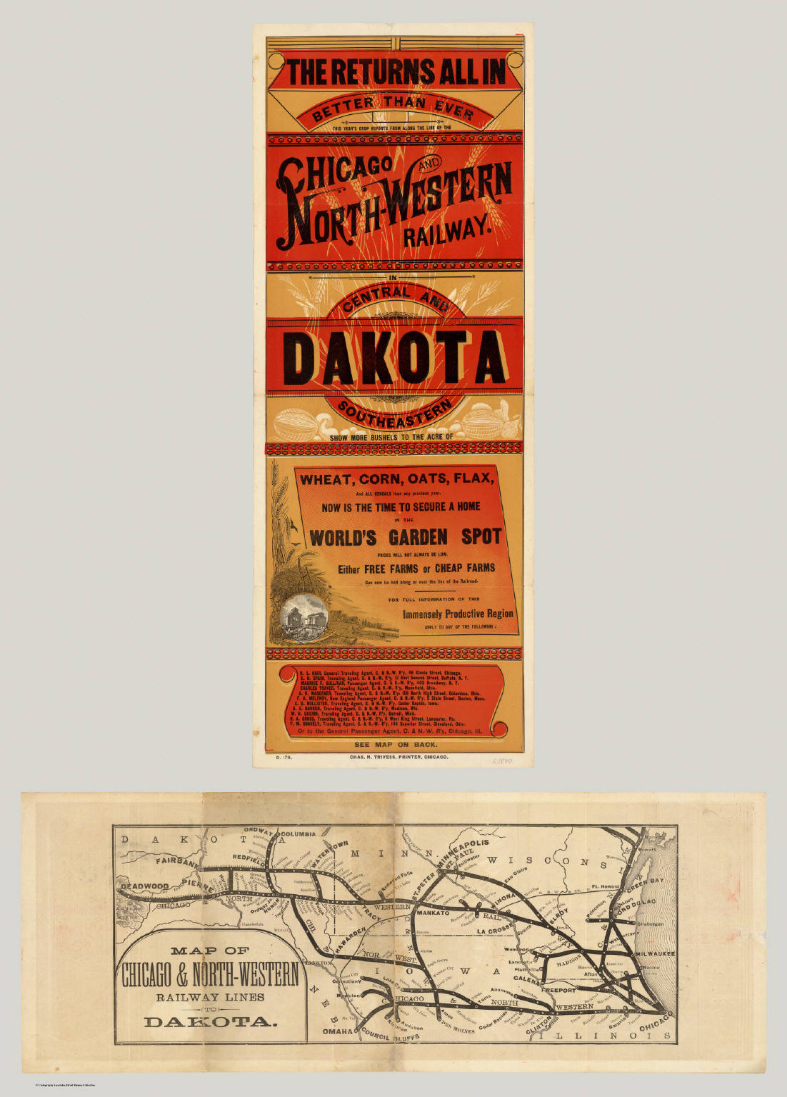 Map Of Chicago & North-Western Railway Lines (To) Dakota. - David ...