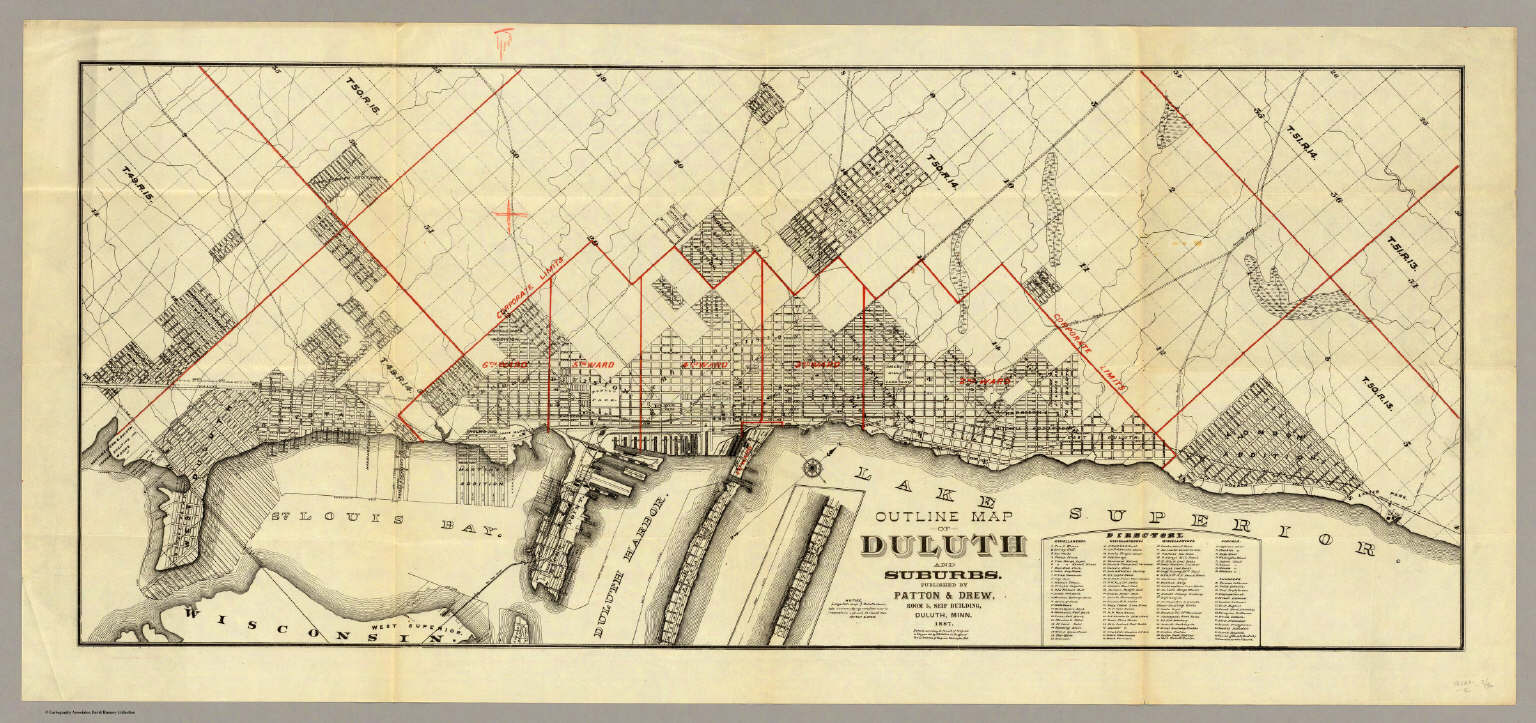 Outline Map Of Duluth And Suburbs. - David Rumsey Historical Map Collection