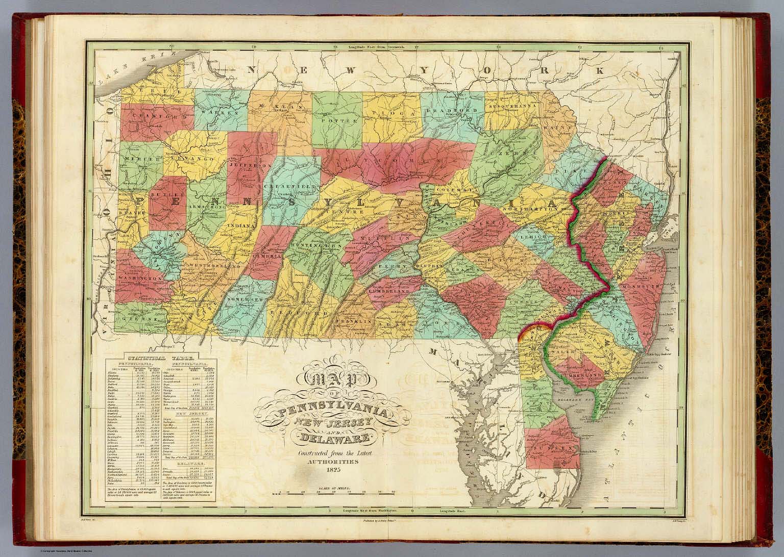 Map Of Pennsylvania New Jersey And Delaware. - David Rumsey Historical ...