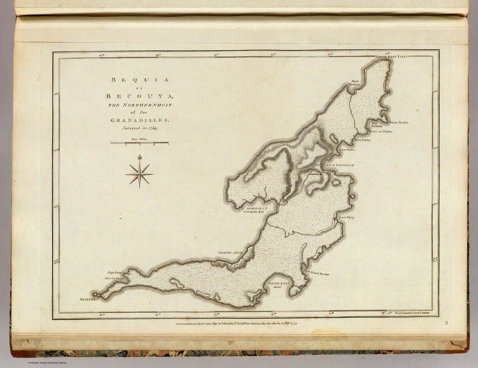 Bequia or Becouya, the northernmost of the Granadilles. - David Rumsey ...