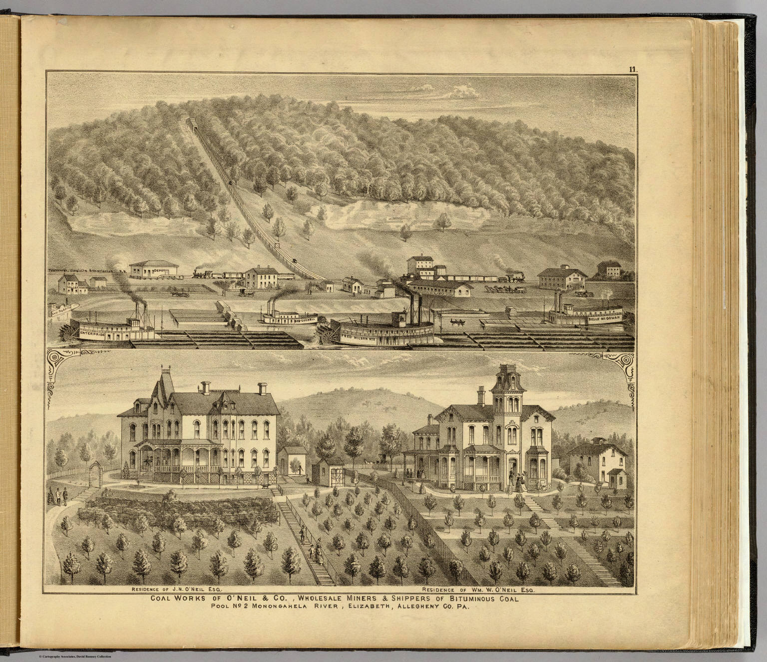 Coal works of O'Neil & Co ... (with) Residence of J.N. O'Neil esq ...
