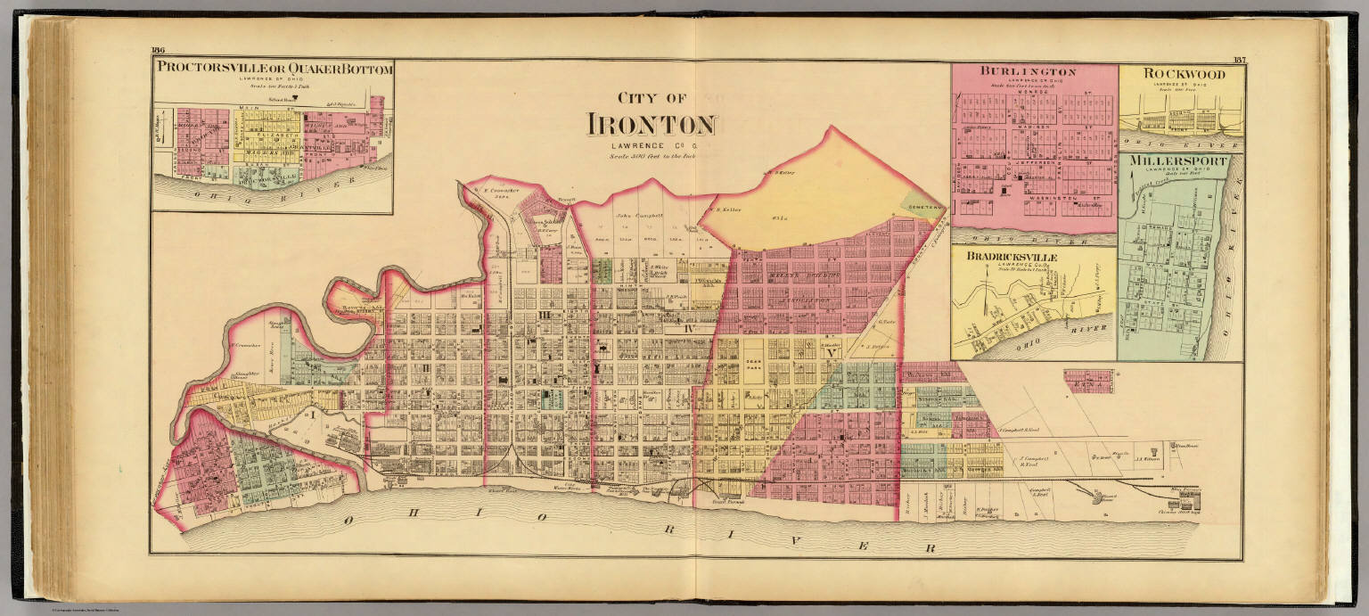 City of Ironton (with) Proctorsville or Quaker Bottom, Burlington ...