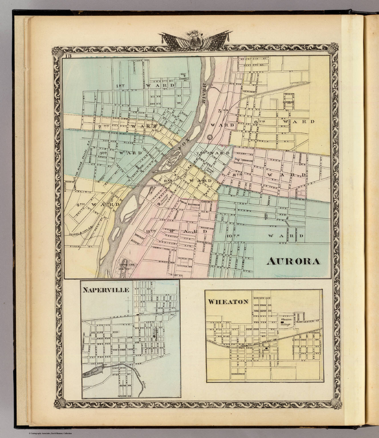 Aurora, Naperville and Wheaton. - David Rumsey Historical Map Collection