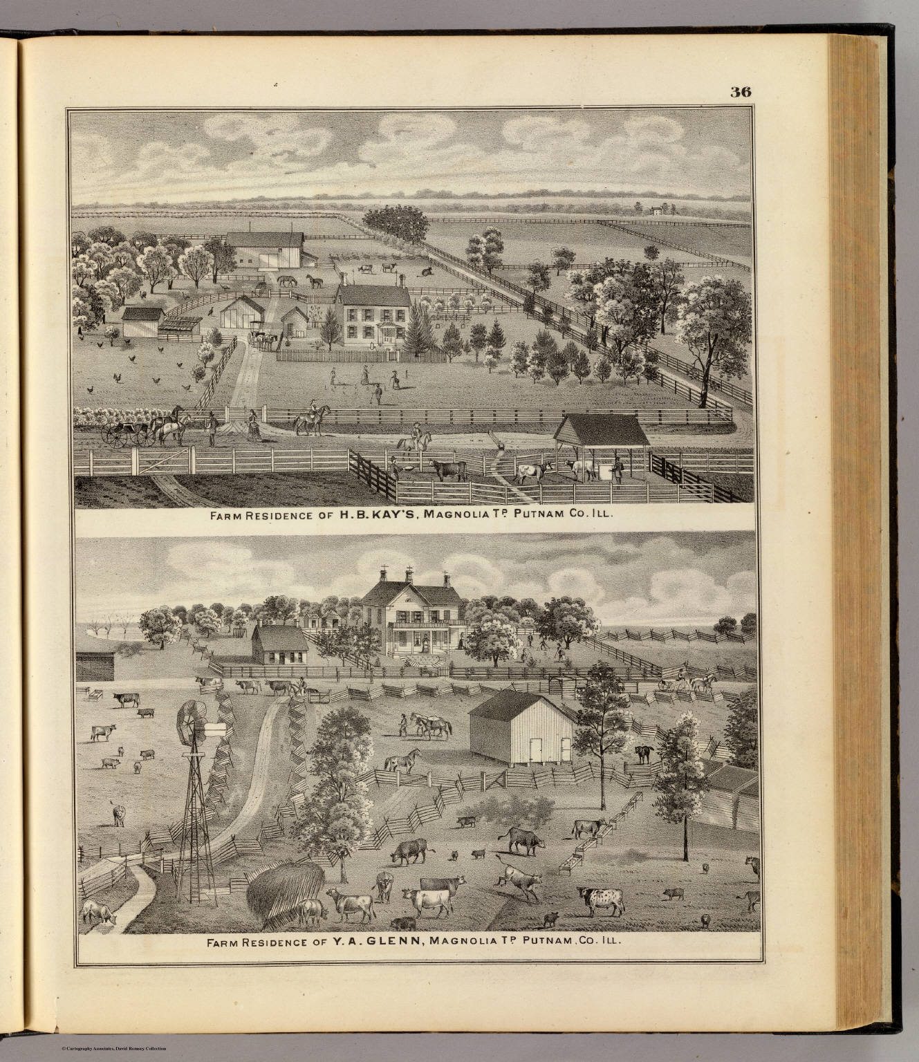 Farm residences of H.B. Kay and Y.A. Glenn, Magnolia Tp., Putnam Co ...