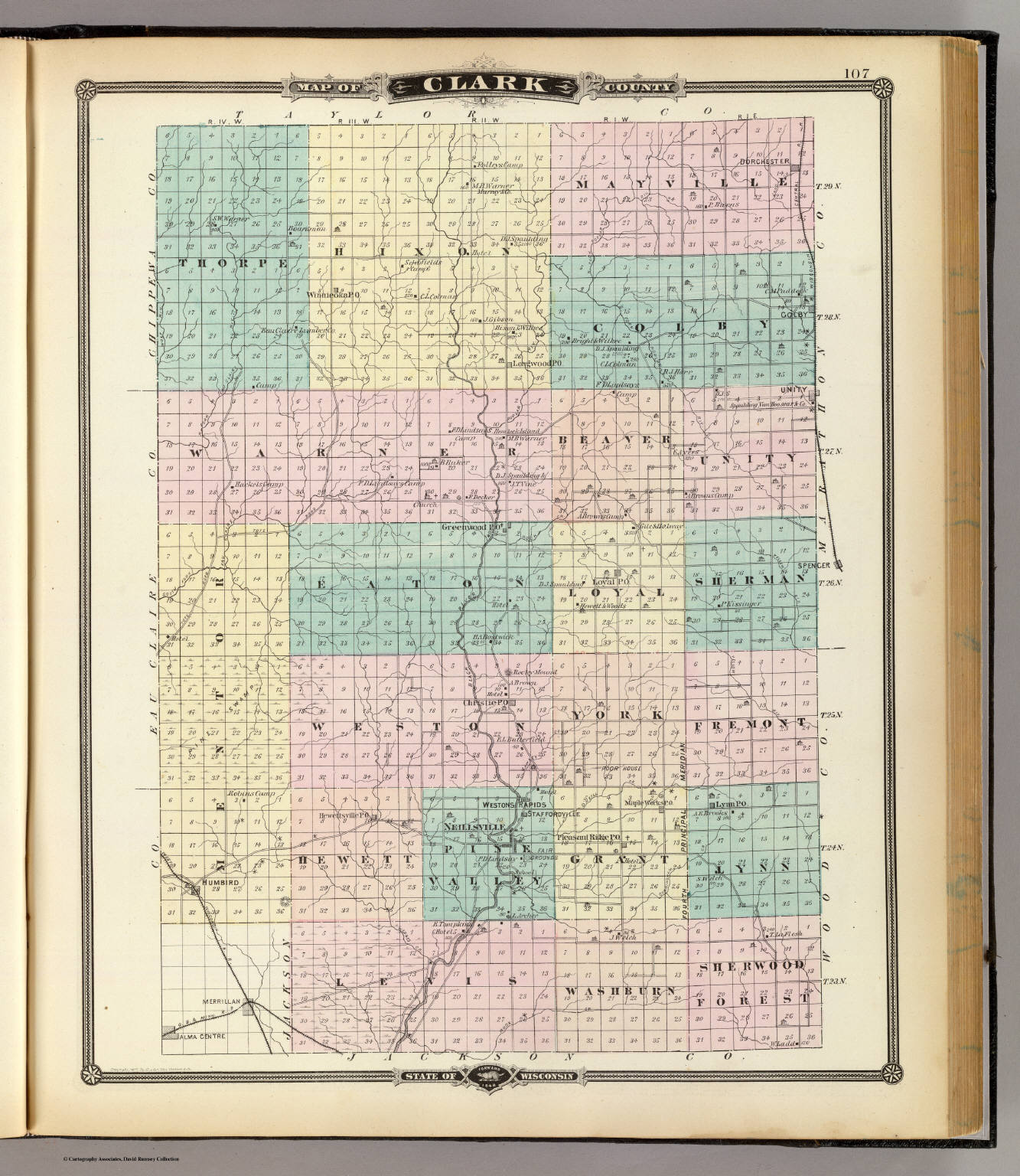 Map of Clark County, State of Wisconsin. - David Rumsey Historical Map ...