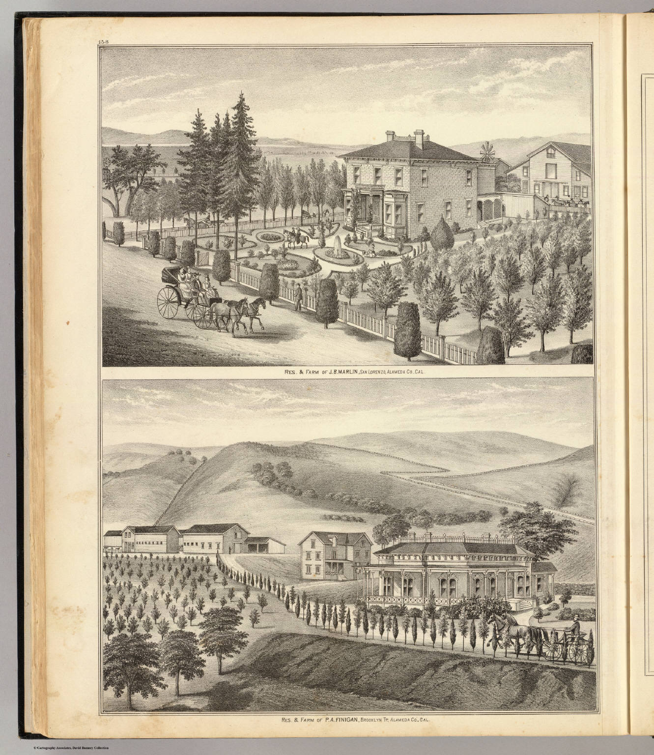 Marlin, Finigan residences, farms - David Rumsey Historical Map Collection