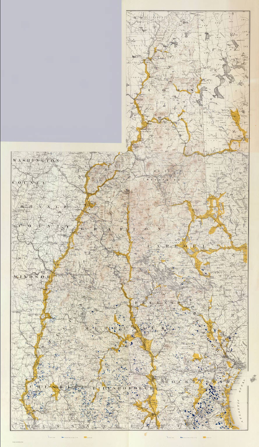 Composite: New Hampshire topographic, glacial feature map. - David ...
