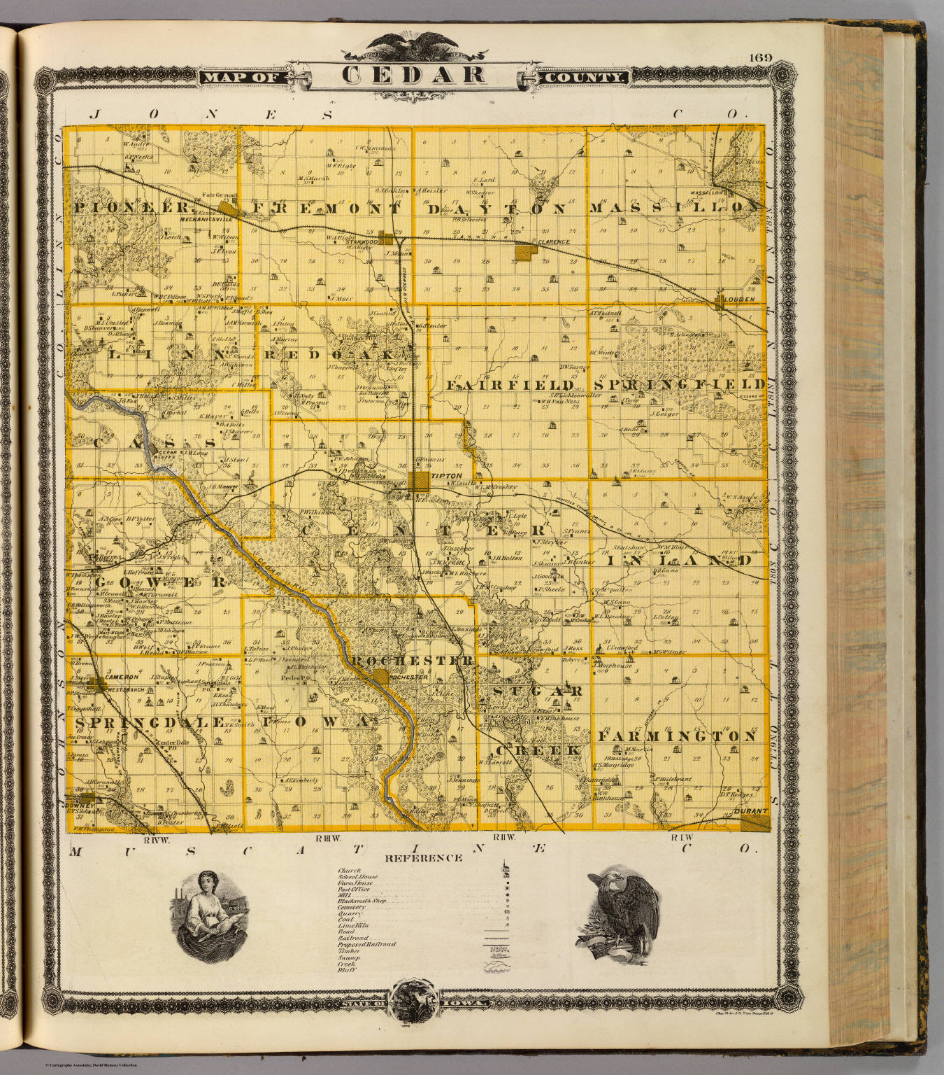 Map of Cedar County, State of Iowa. - David Rumsey Historical Map ...