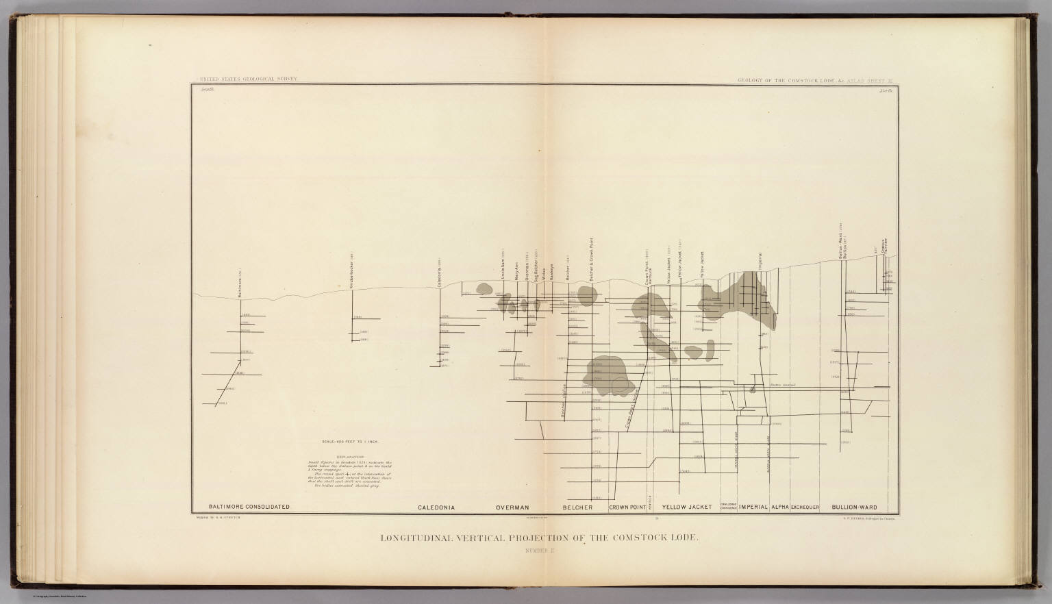 Longitudinal Vertical Projection of the Comstock Lode. Number II ...