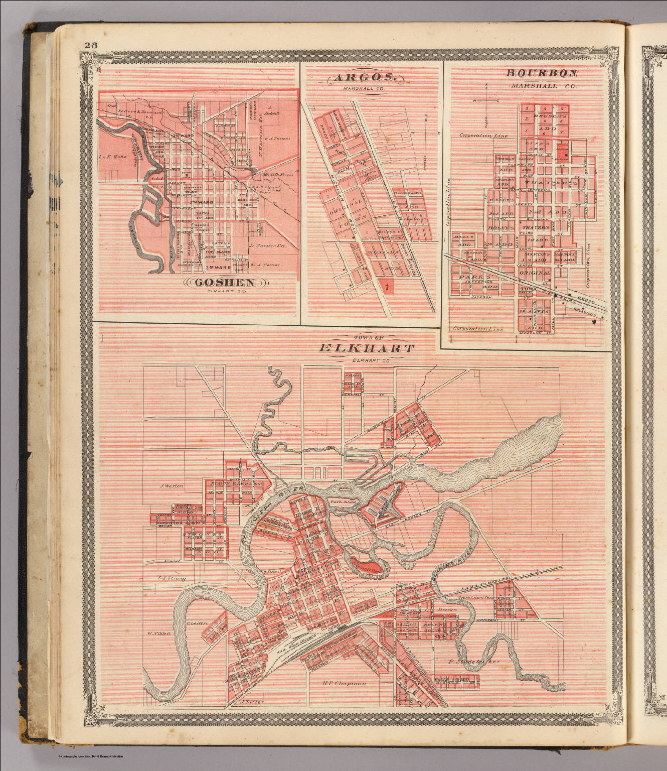 Town of Elkhart, Elkhart Co. (with) Goshen, Argos, Bourbon. - David ...