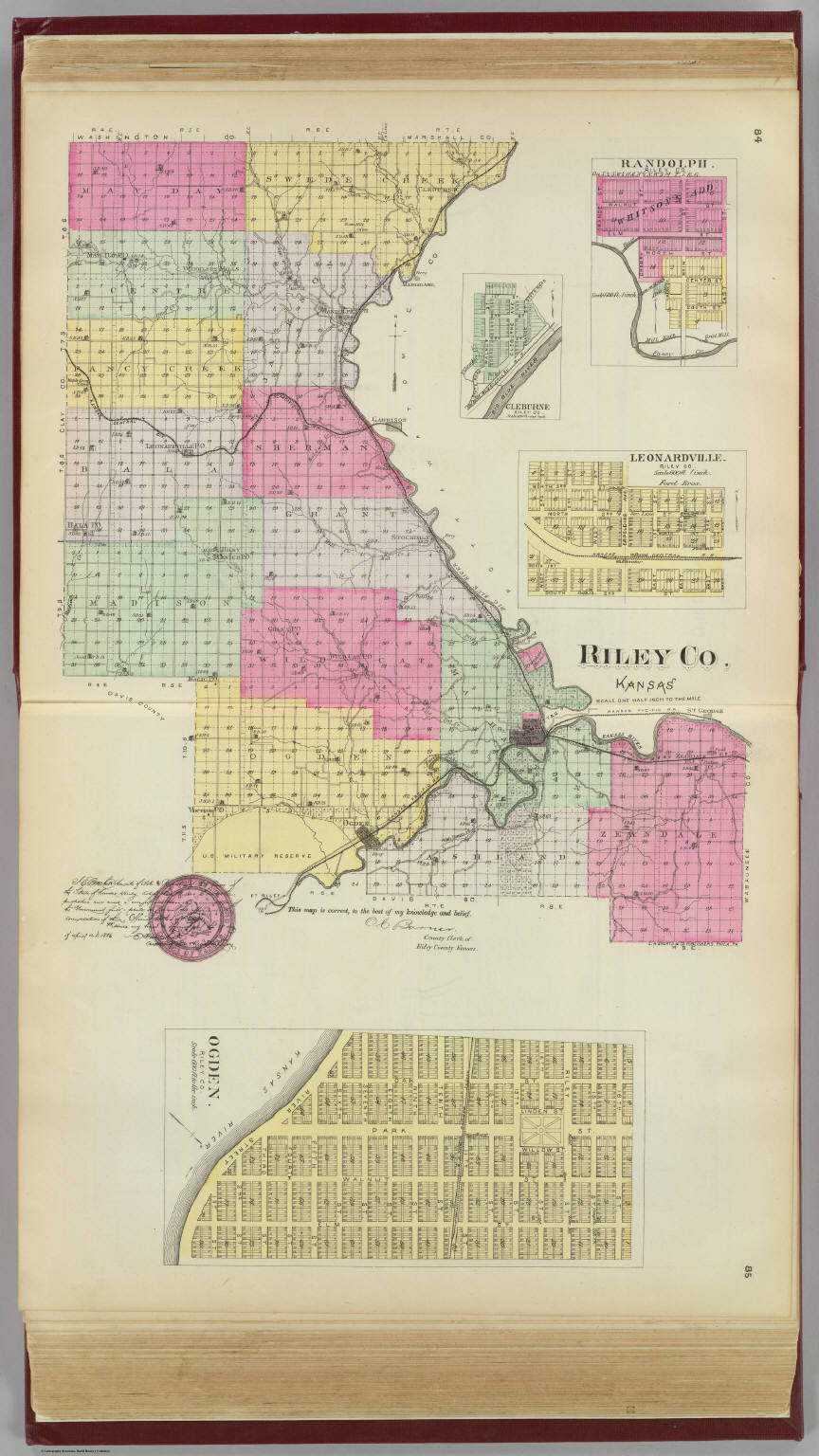 Riley Co. and Randolph, Cleburne, Leondardville and Ogden, Kansas ...