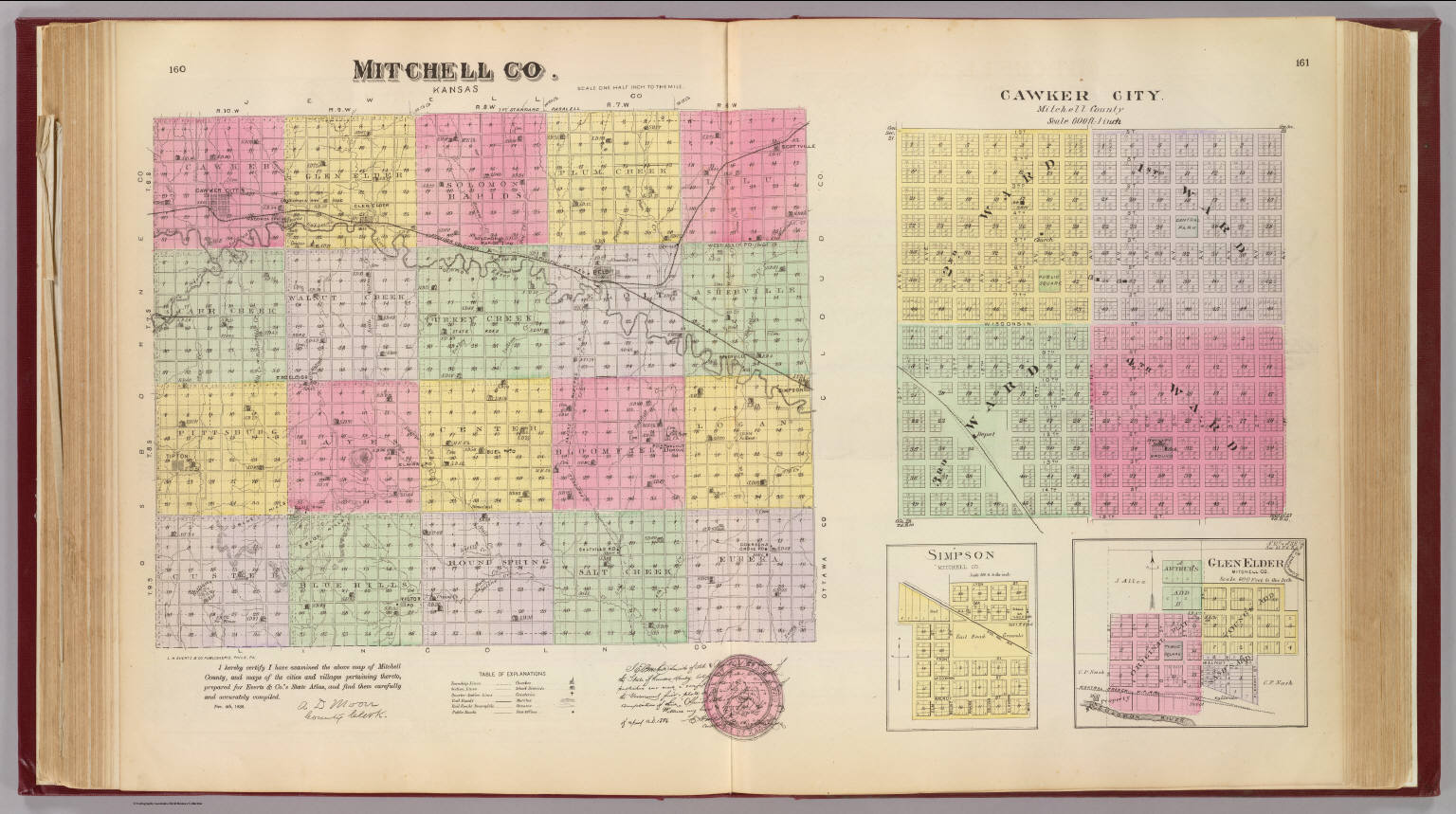 Mitchell Co., Cawker City, Simpson, Glen Elder, Kansas. - David Rumsey ...