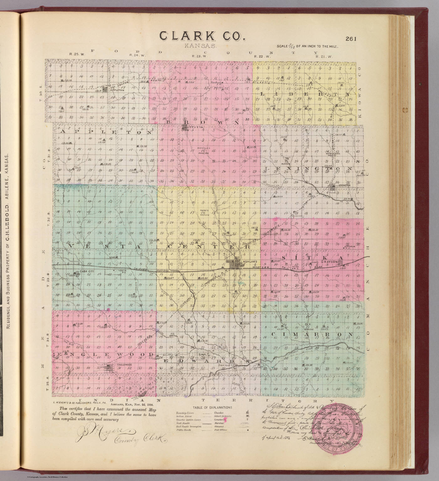 Clark Co., Kansas. - David Rumsey Historical Map Collection