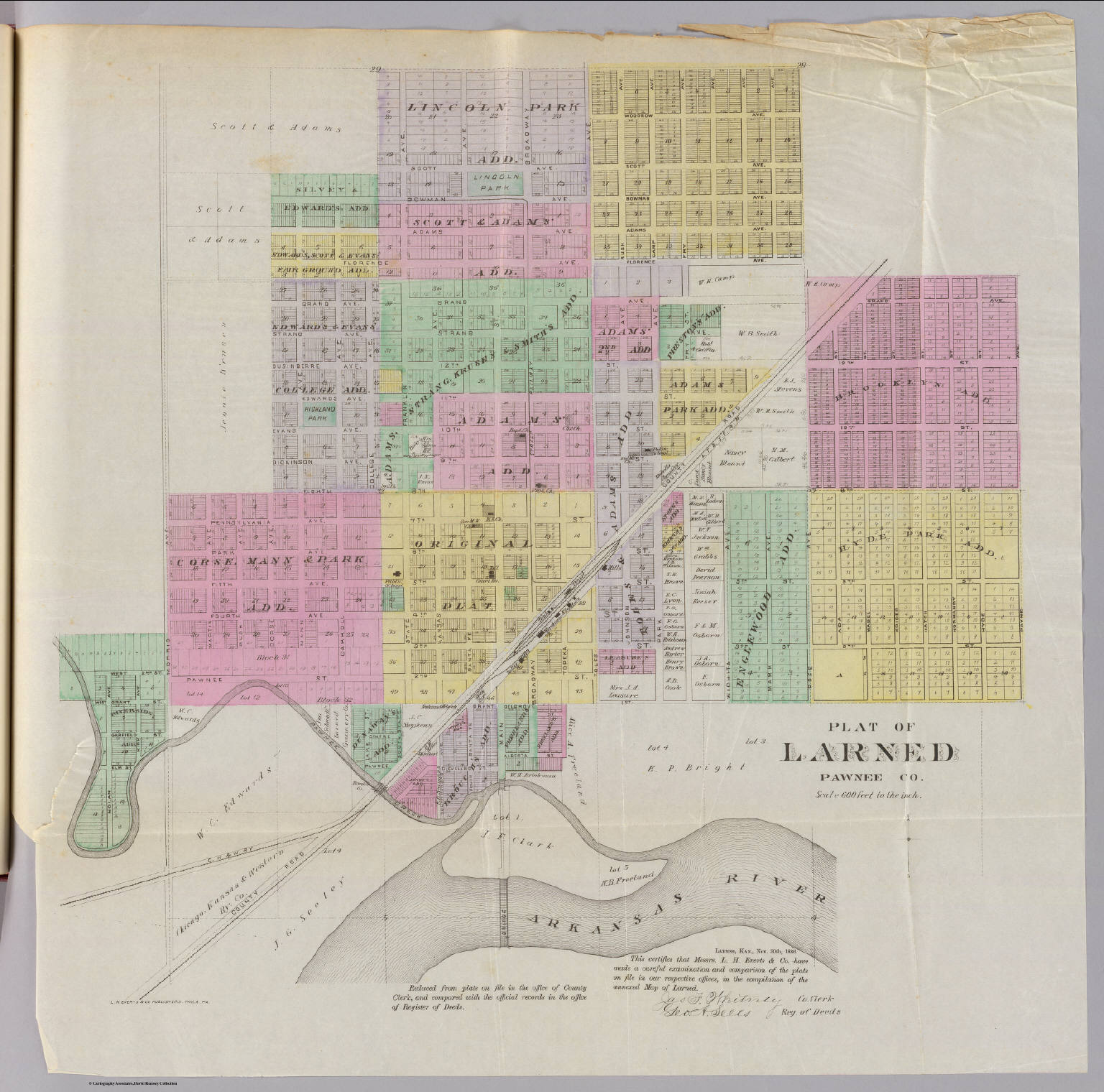 Plat of Larned, Pawnee Co. - David Rumsey Historical Map Collection