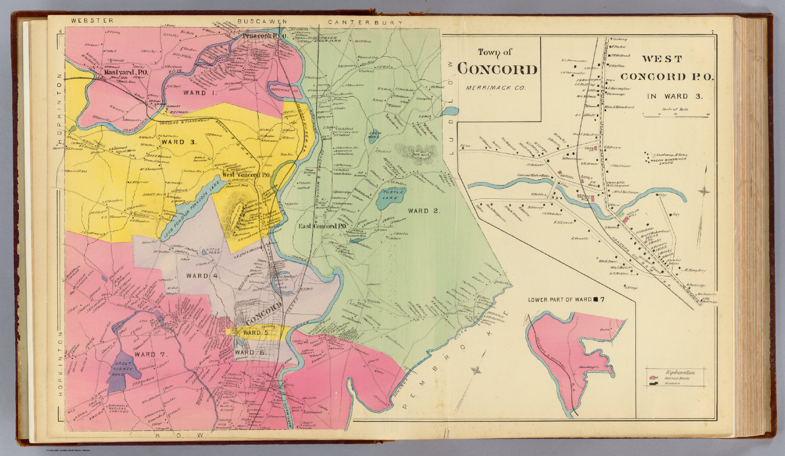 Town of Concord; W. Concord P.O. - David Rumsey Historical Map Collection