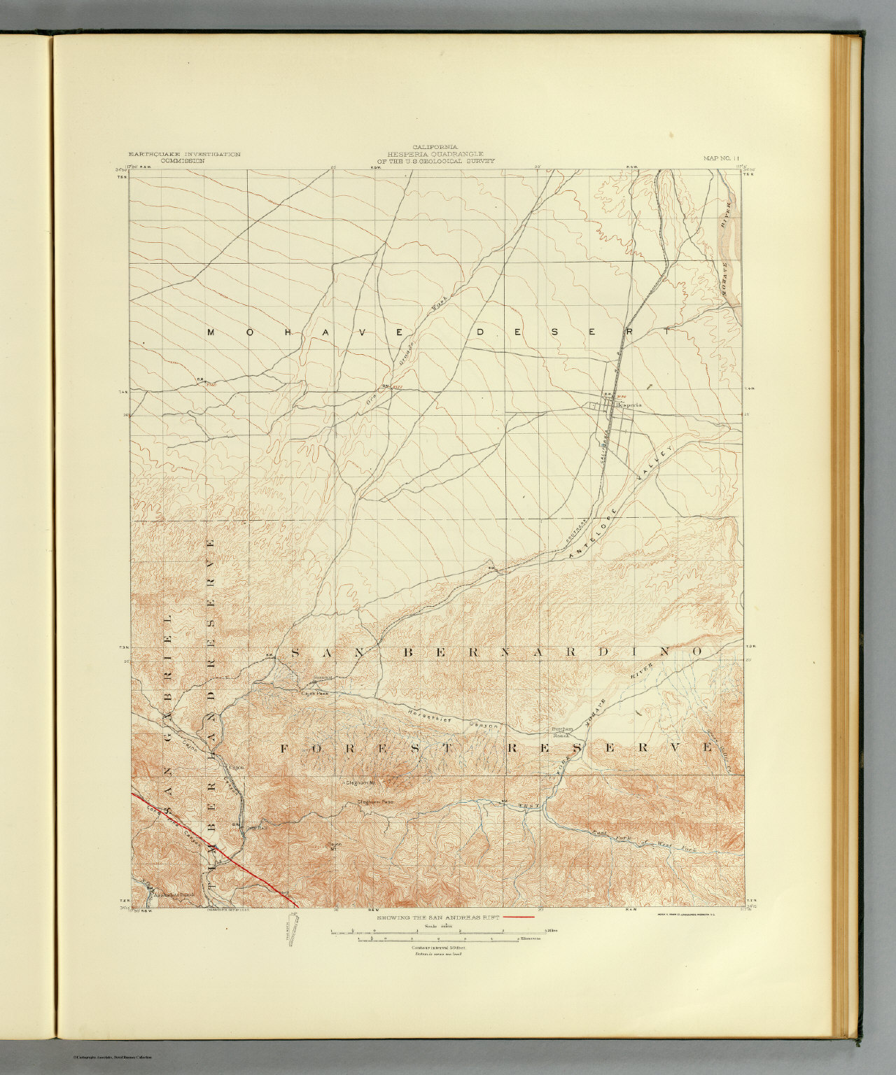 Hesperia quadrangle showing San Andreas Rift. - David Rumsey Historical ...