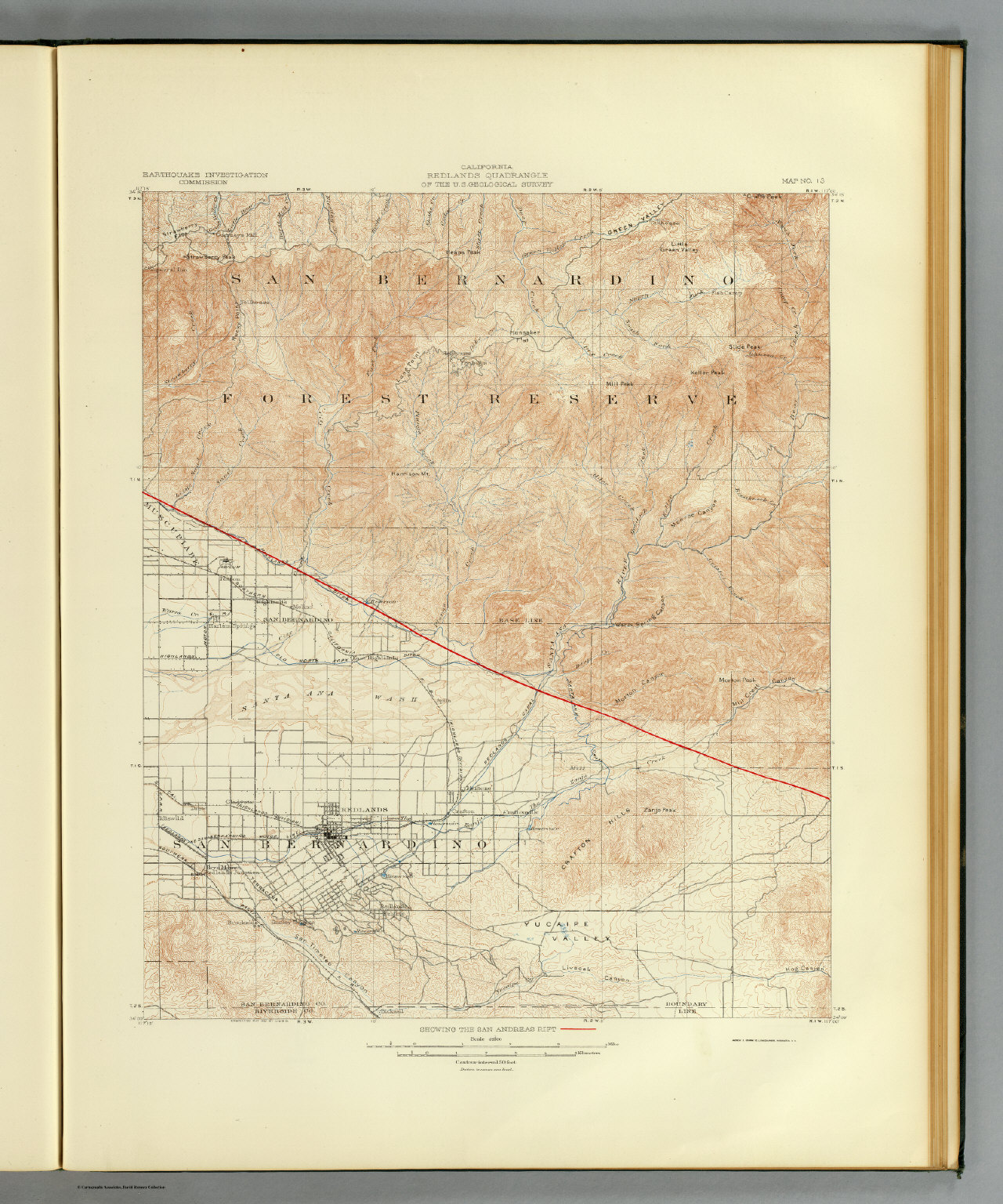 Redlands quadrangle showing San Andreas Rift. - David Rumsey Historical ...