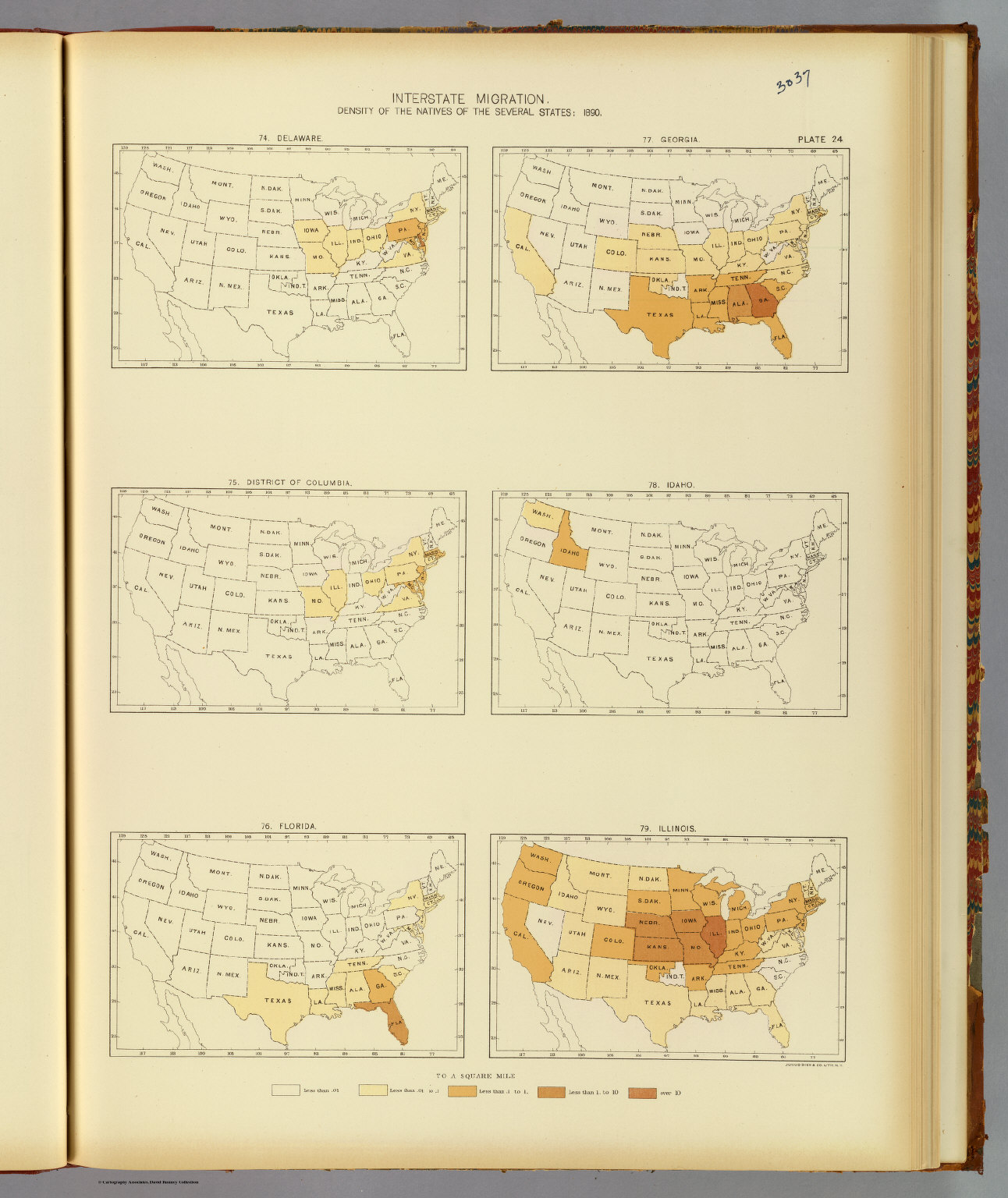 24. Interstate migration 1890 DE-IL. - David Rumsey Historical Map ...
