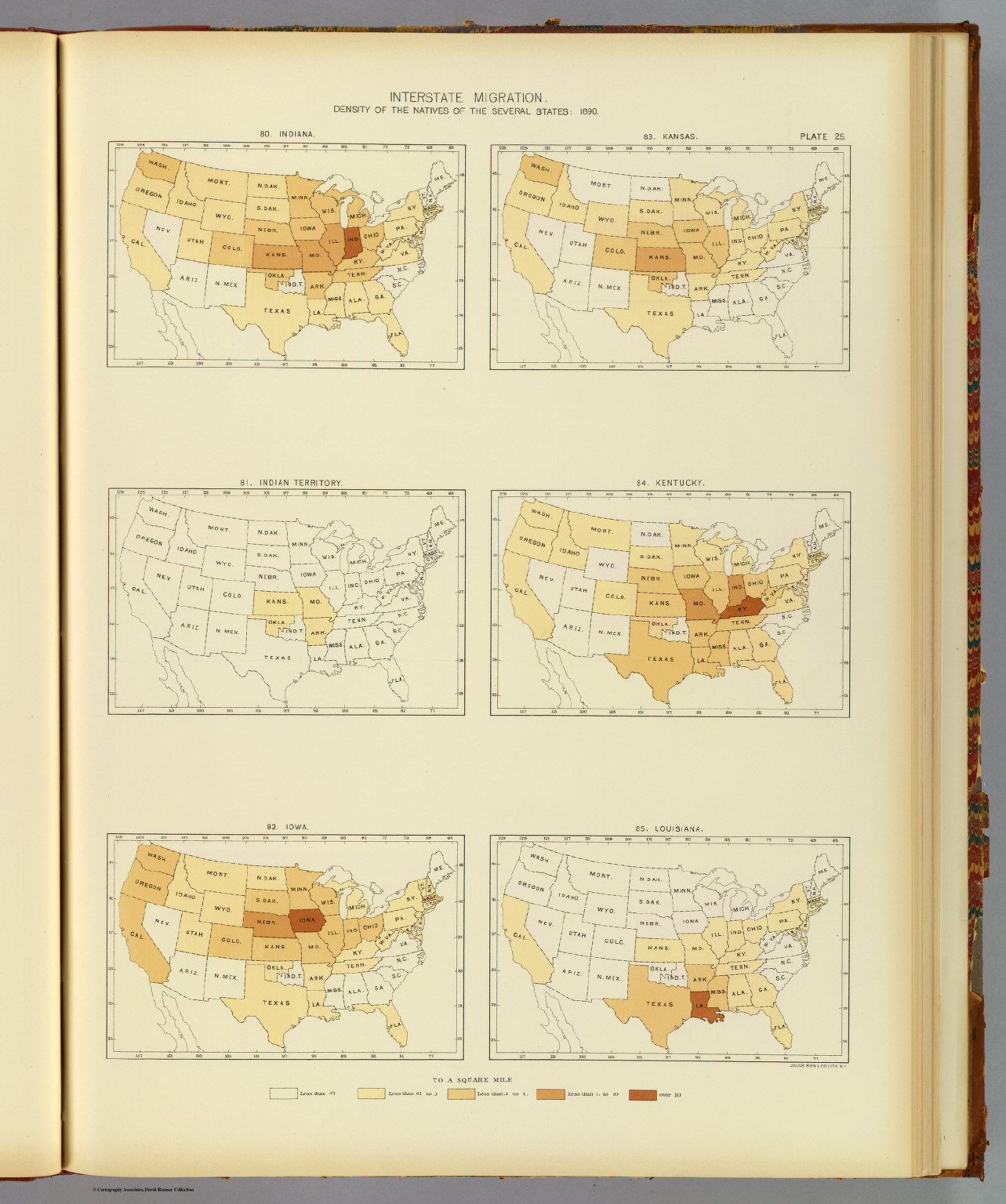 25. Interstate migration 1890 IN-LA. - David Rumsey Historical Map ...