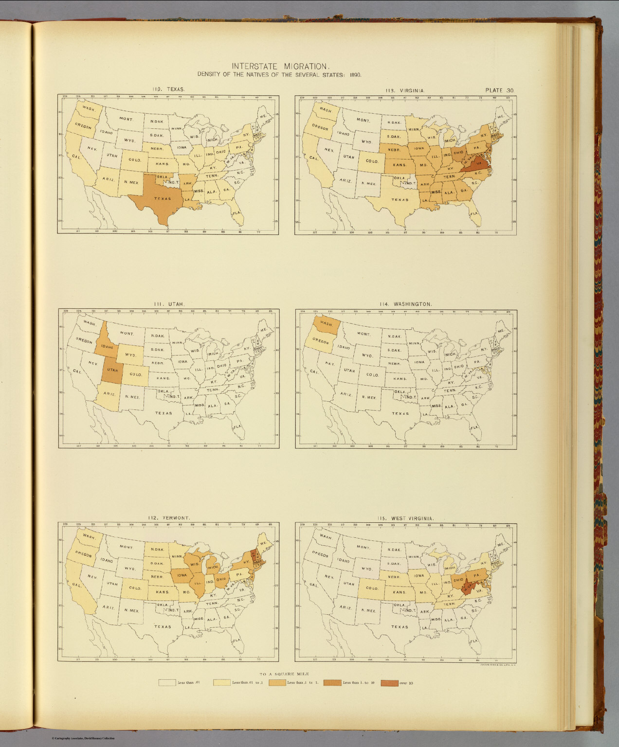 30. Interstate migration 1890 TX-WV. - David Rumsey Historical Map ...