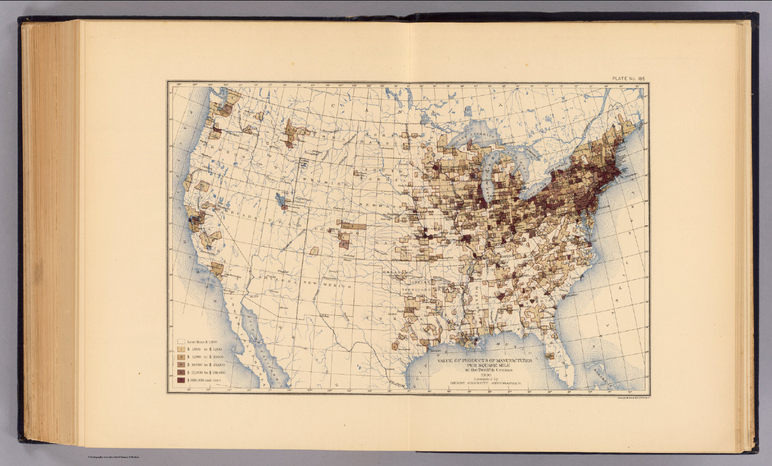185. Value products/sq. mile. - David Rumsey Historical Map Collection