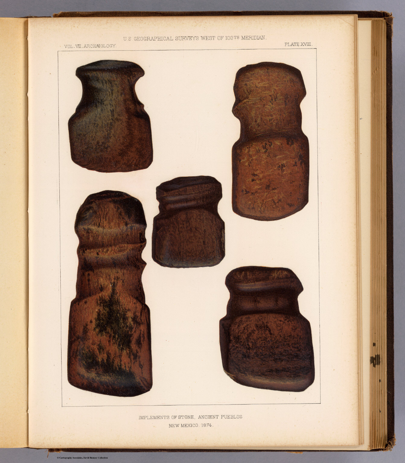 XVIII. Stone implements, New Mexico. - David Rumsey Historical Map ...