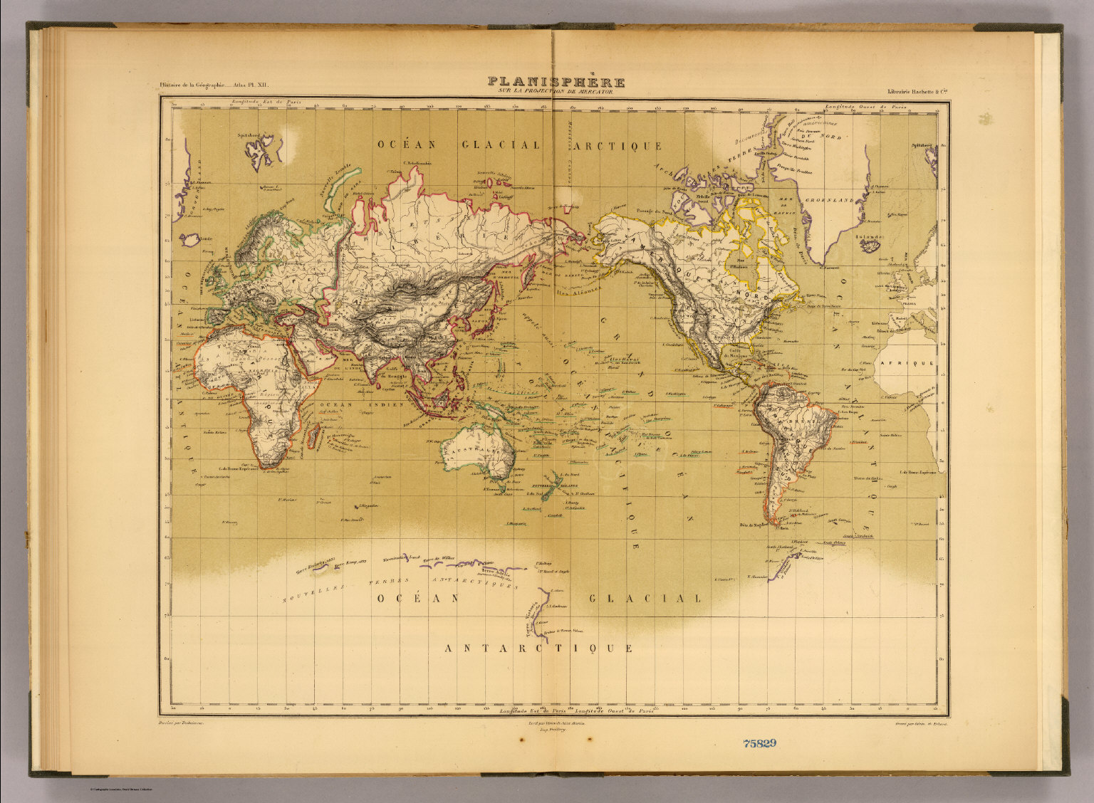 Planisphere sur la projection de Mercator. - David Rumsey Historical ...