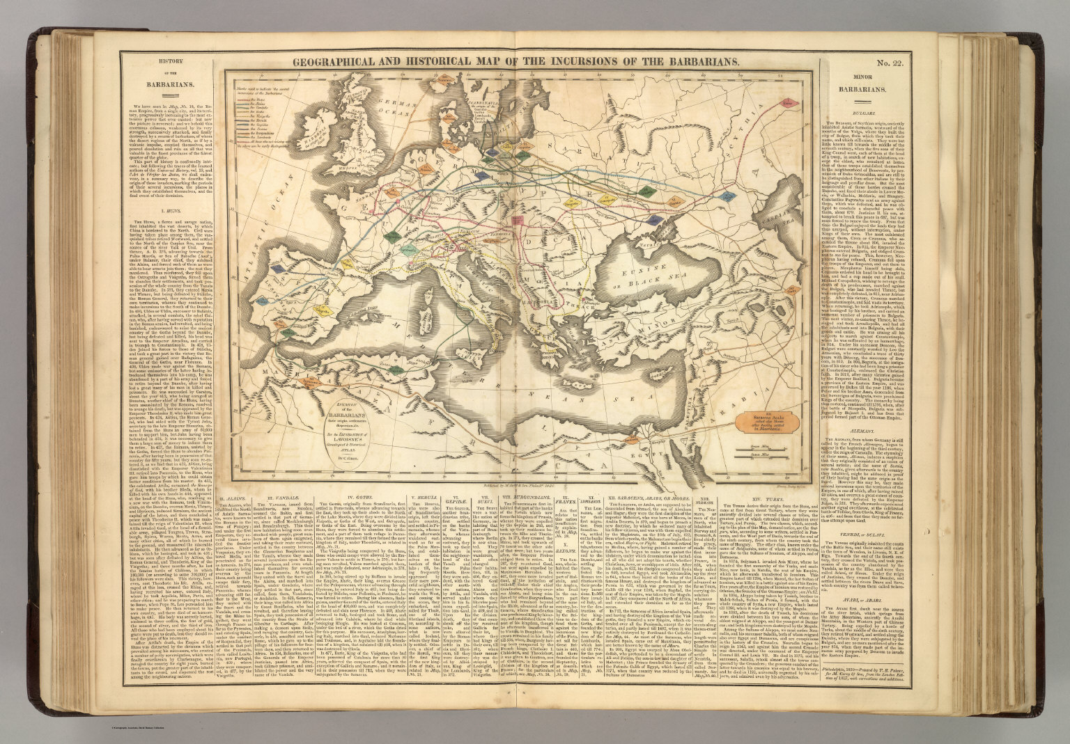 Map of the Incursions of the Barbarians. - David Rumsey Historical Map ...