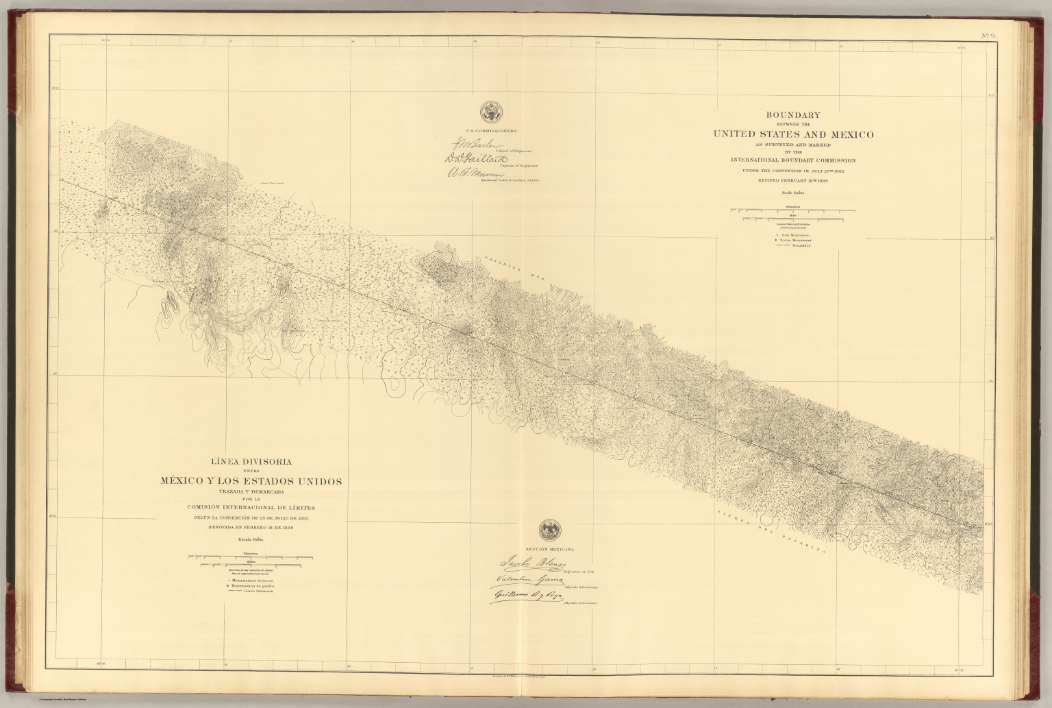 Linea Divisoria Entre Mexico Y Los Estados Unidos. No. 9. - David ...