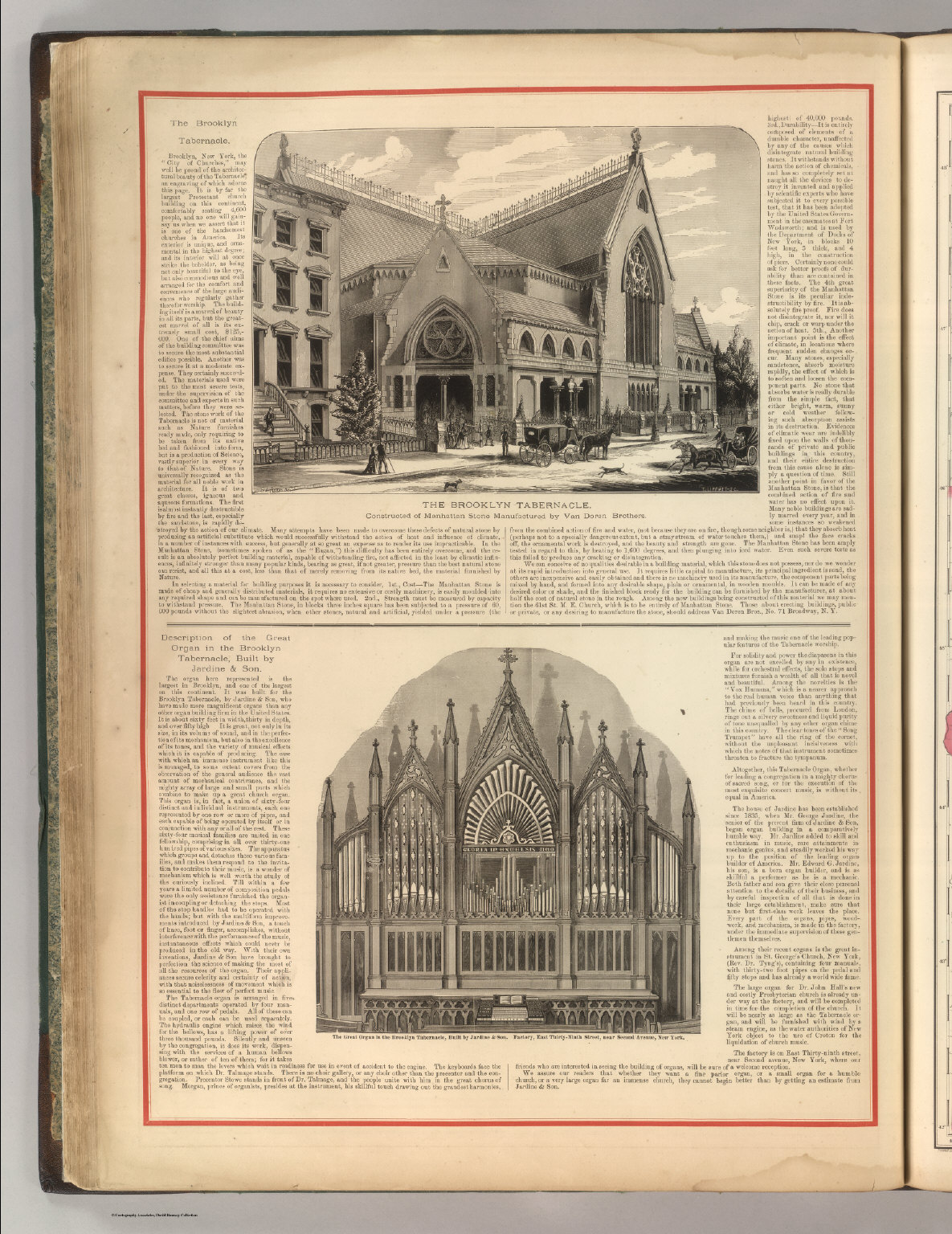 Brooklyn Tabernacle. Great Organ Built by Jardine & Son, (New York City ...