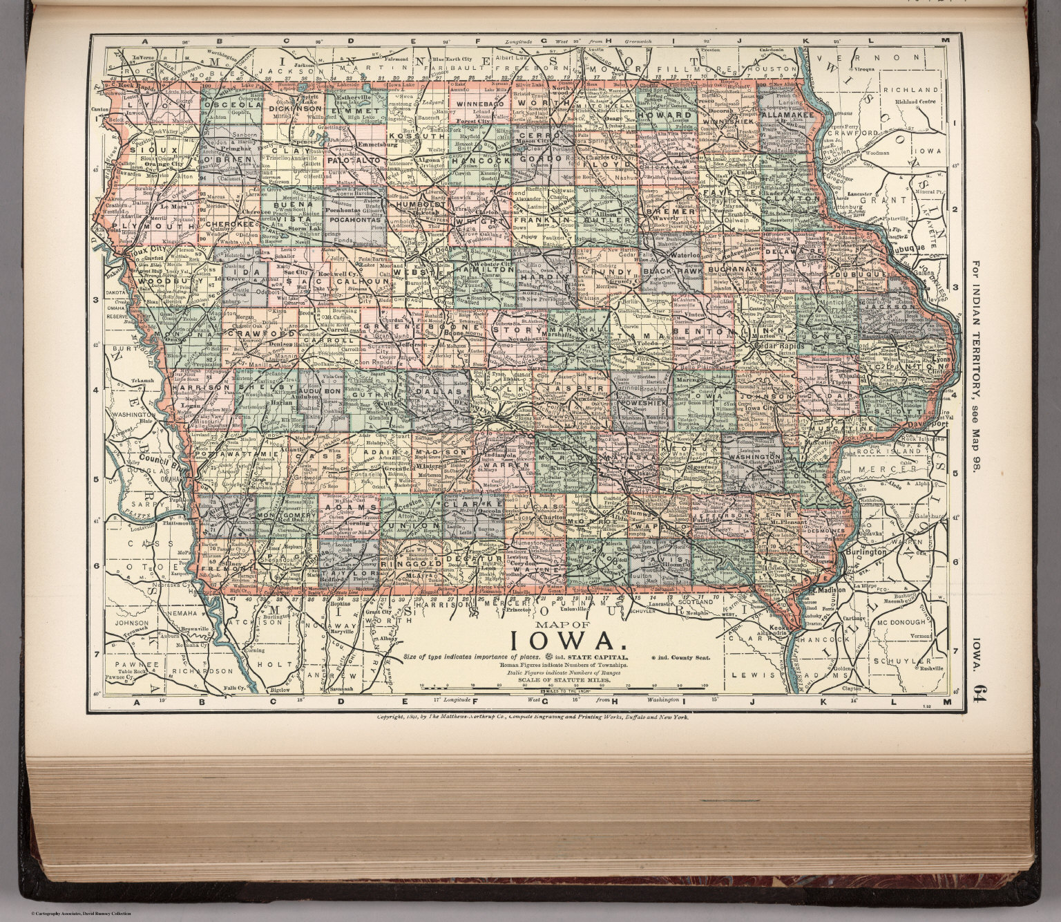 Map of Iowa. 64 - David Rumsey Historical Map Collection