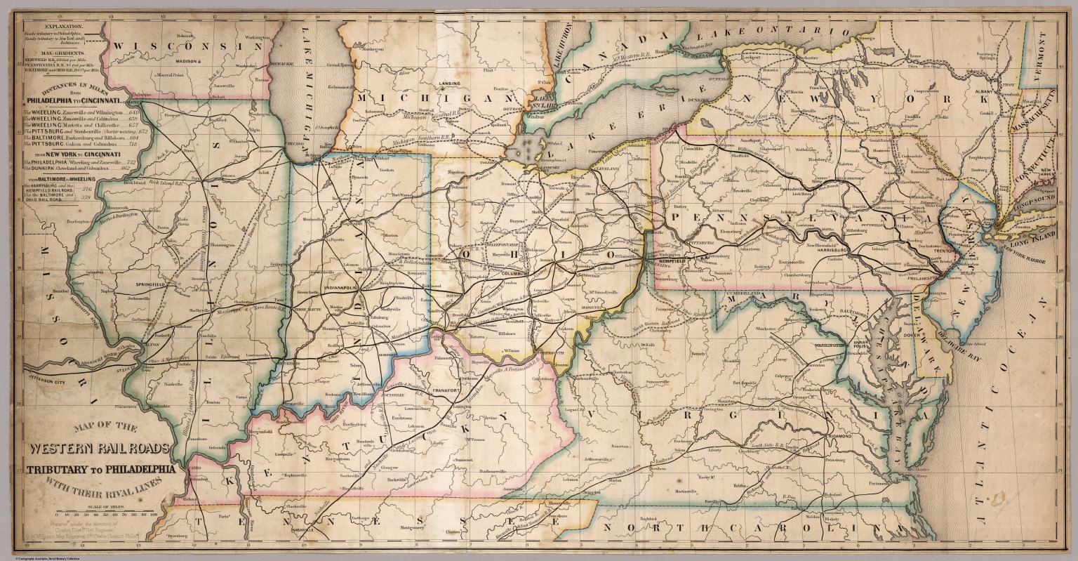 Map Of The Western Railroads Tributary To Philadelphia - David Rumsey ...