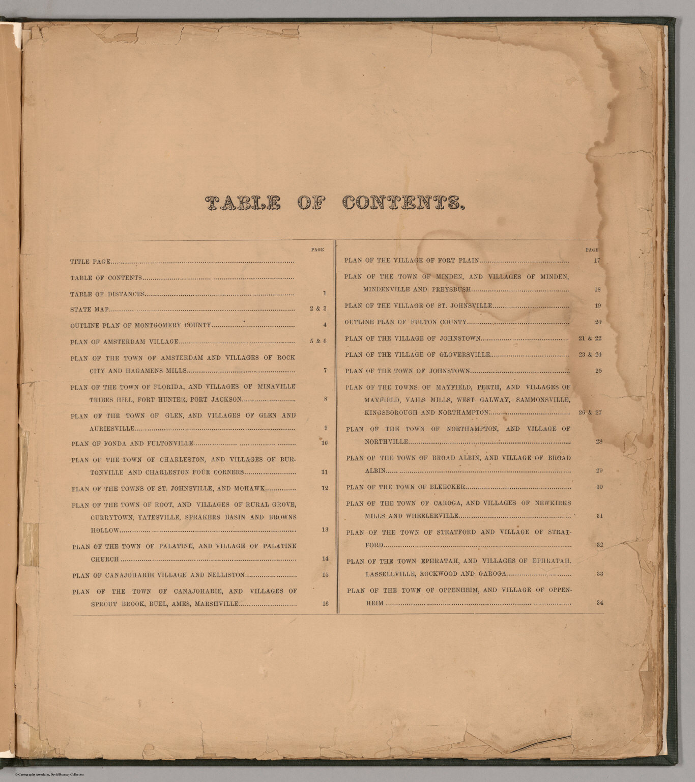 Table of Contents: Atlas of Montgomery and Fulton Counties, New York ...