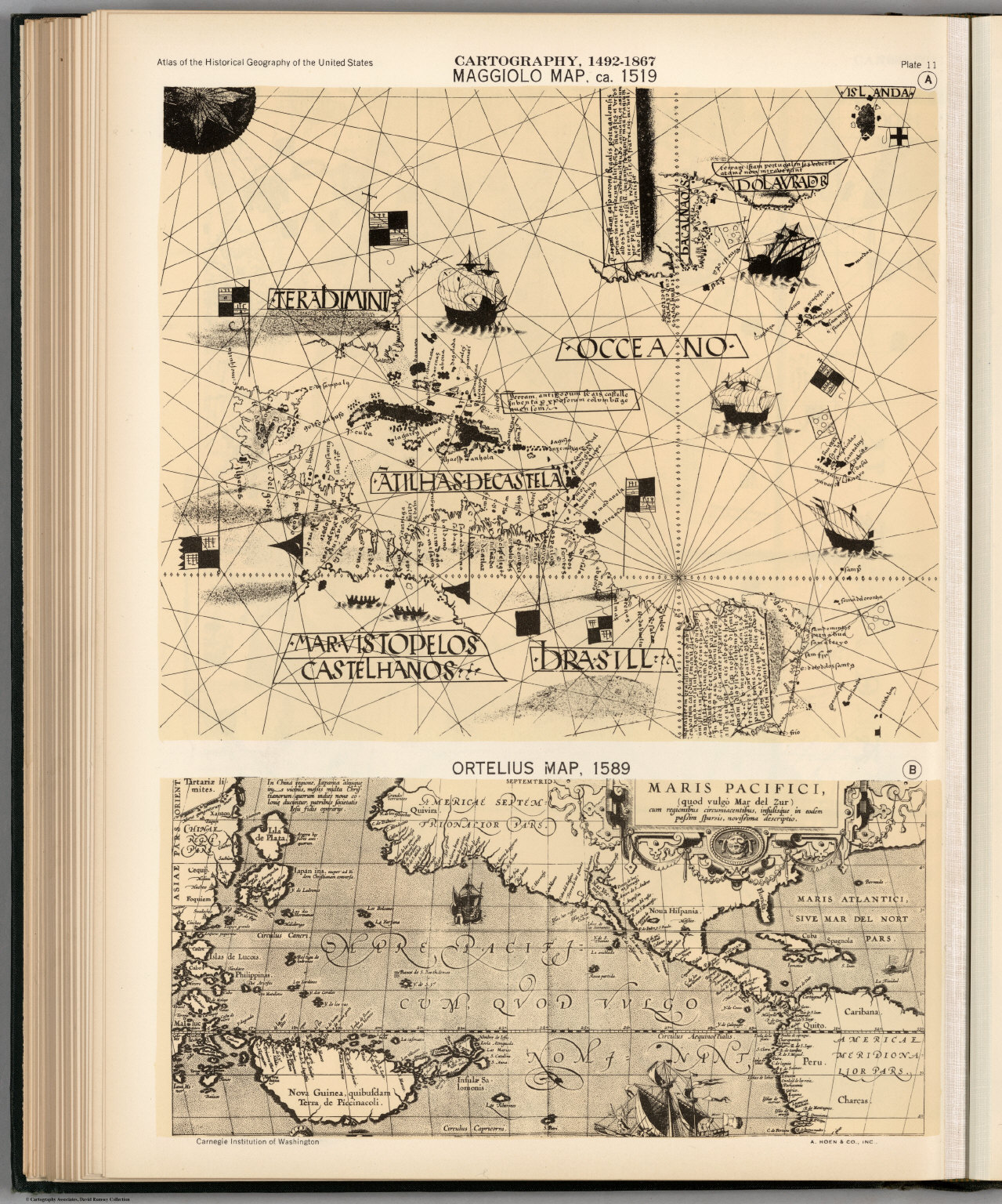 Plate 11. Facsimile Cartography 1492-1867. Magiolo Map ca. 1519 ...
