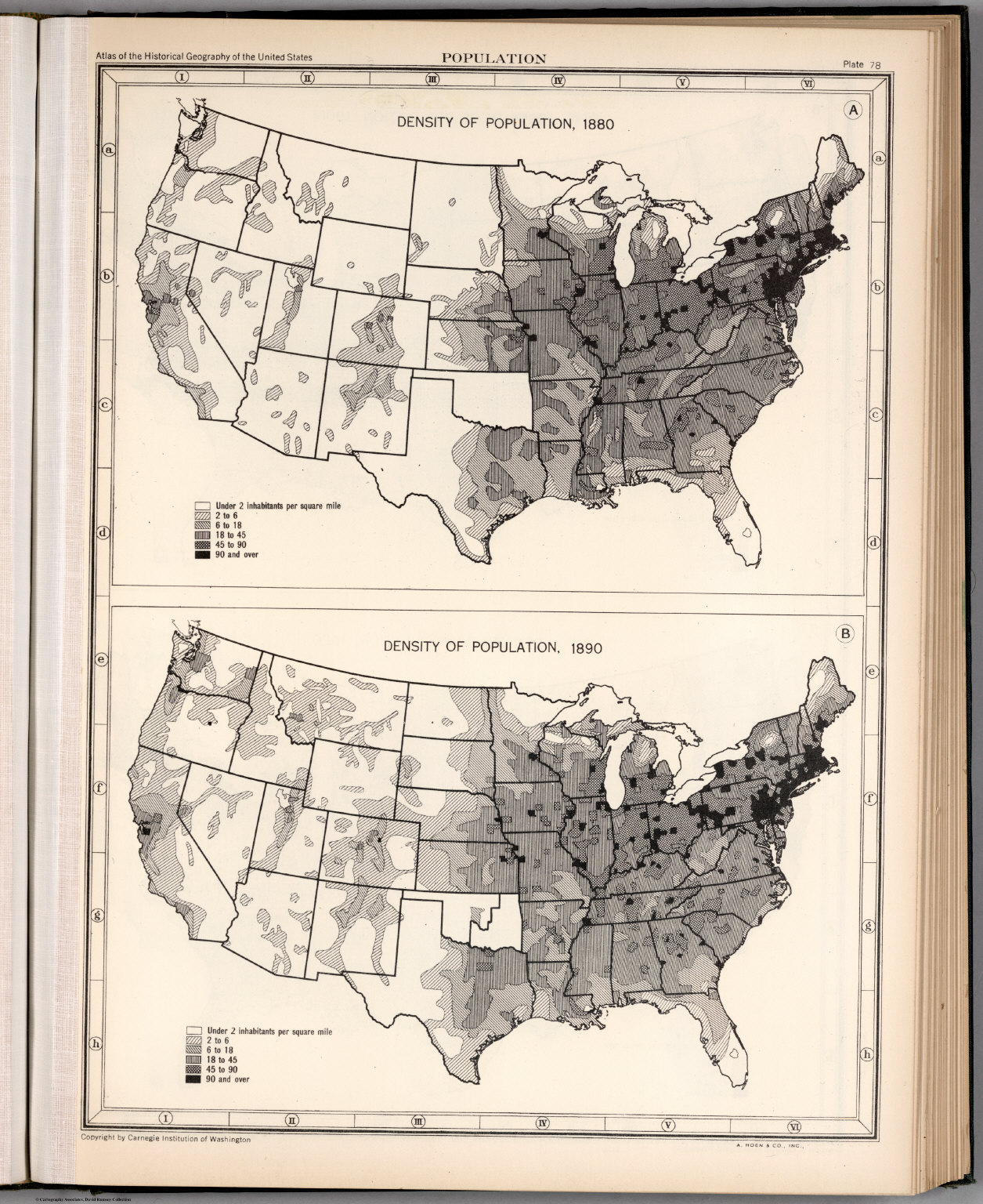 Plate 78. Population. Density of Population, 1880 -1890. - David Rumsey ...