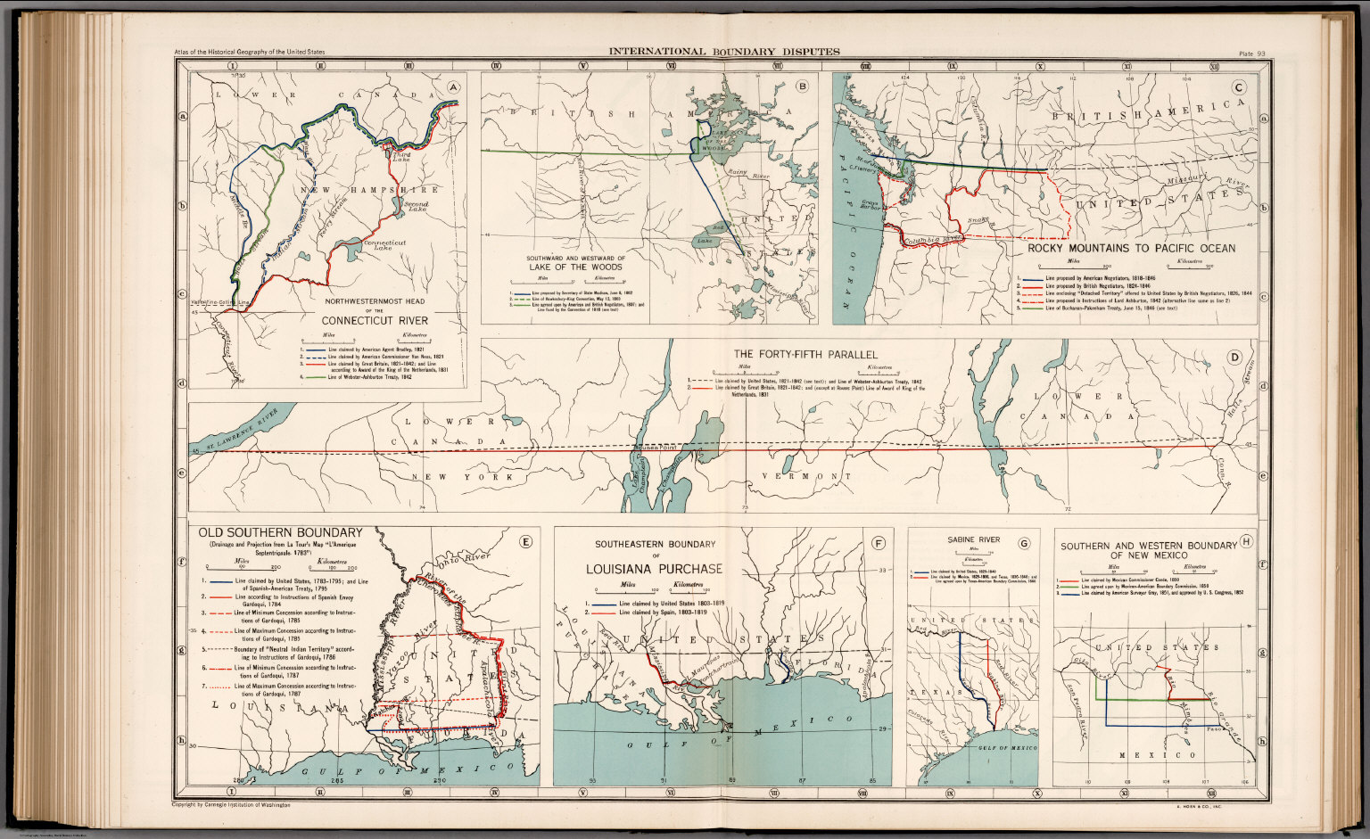 Plate 93. International Boundary Disputes. Connecticut River. Lake of ...