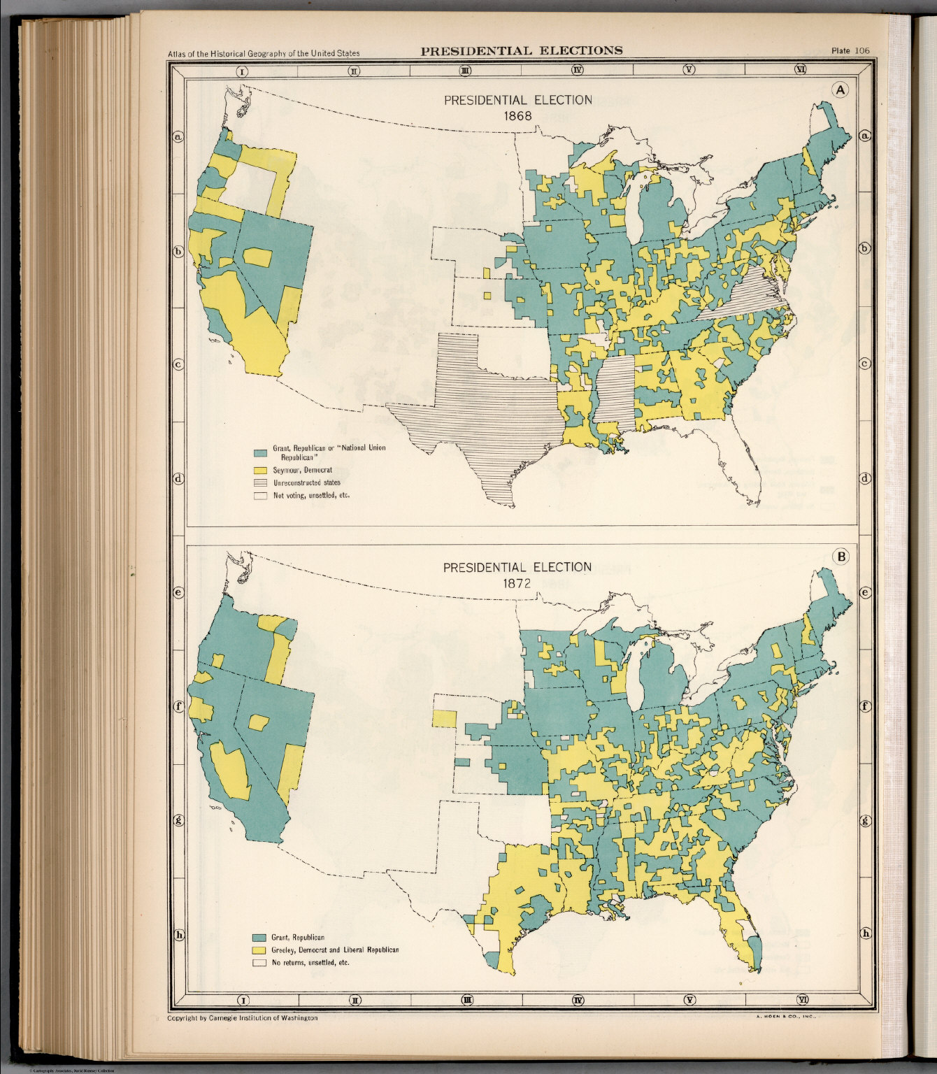 Plate 106. Presidential Election 1868 - 1872. - David Rumsey Historical ...