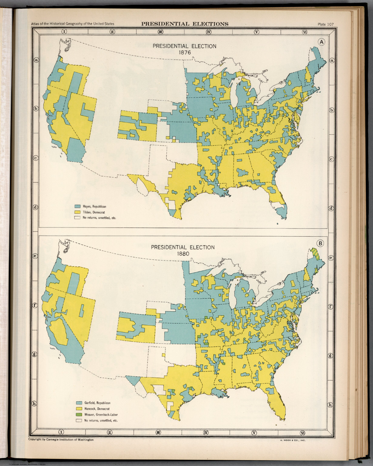 Plate 107. Presidential Election 1876 - 1880. - David Rumsey Historical ...