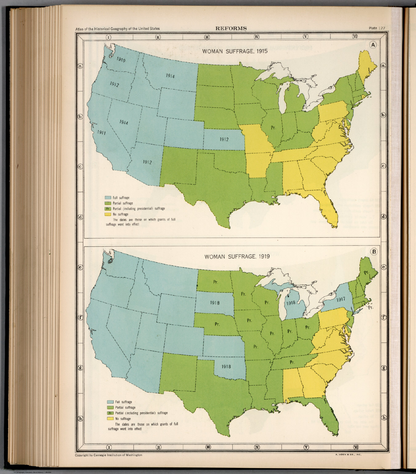 Plate 127. Reforms. Woman Suffrage, 1915, 1919. - David Rumsey ...