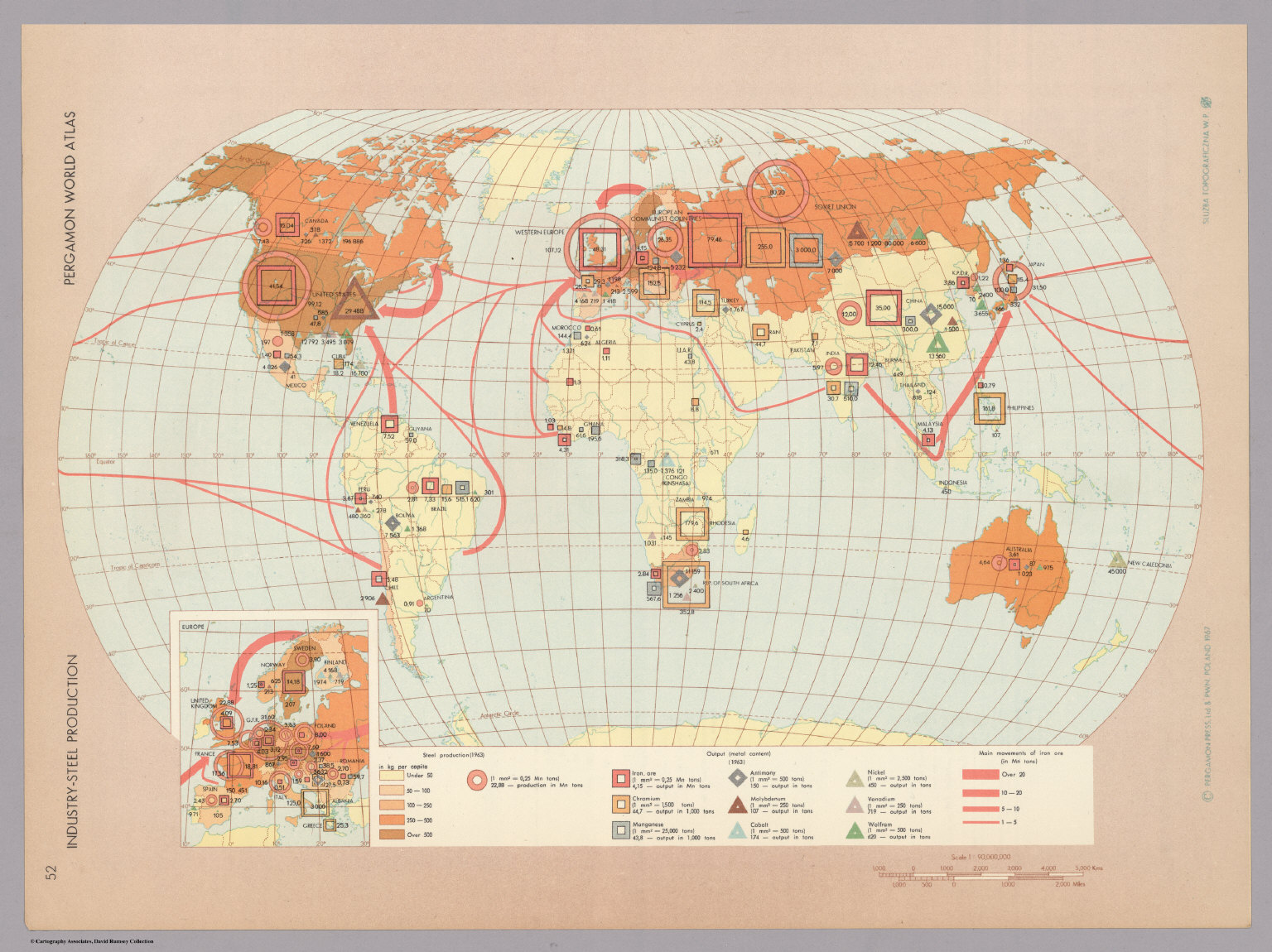 Industry - Steel Production. Pergamon World Atlas. - David Rumsey ...