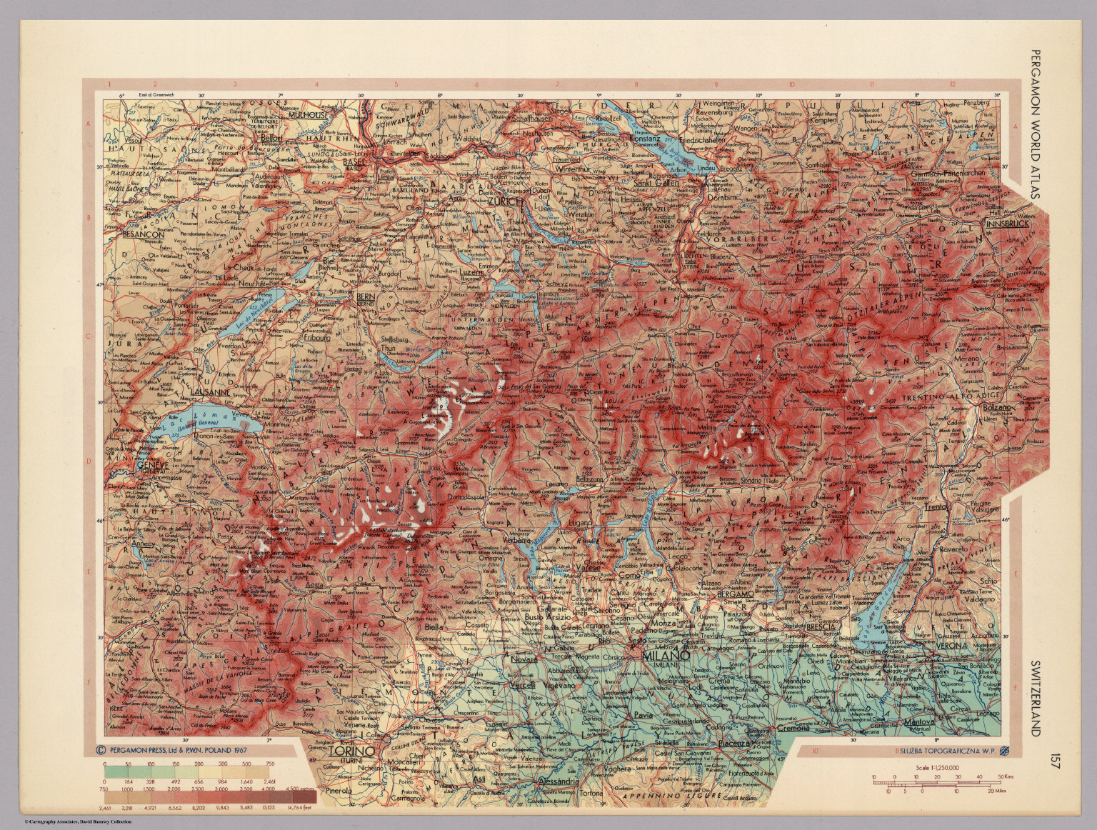 Switzerland. Pergamon World Atlas. - David Rumsey Historical Map Collection