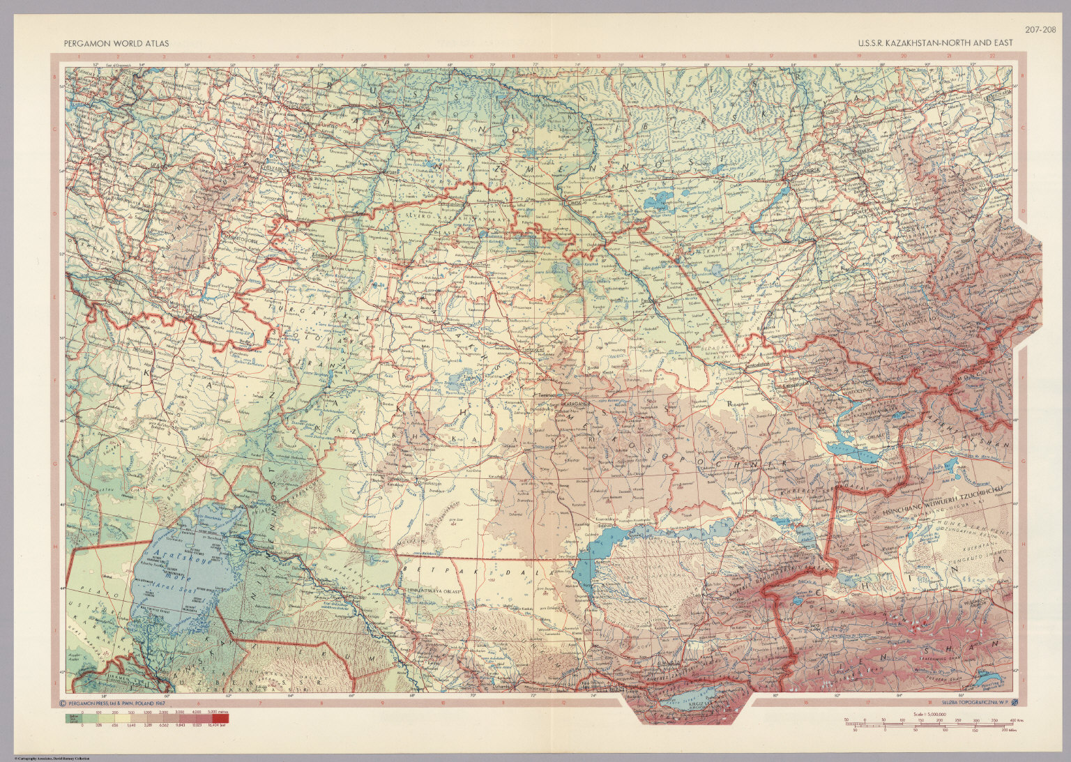 U.S.S.R. Kazakhstan - North and East. Pergamon World Atlas. - David ...