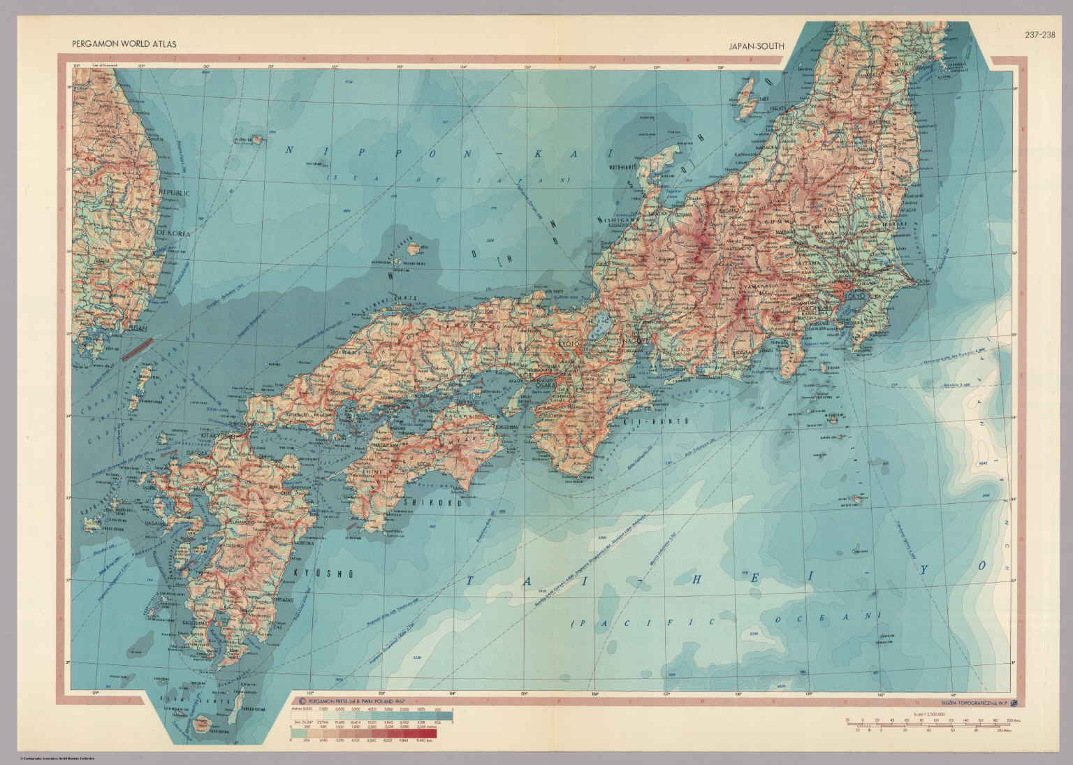 Japan - South. Pergamon World Atlas. - David Rumsey Historical Map ...