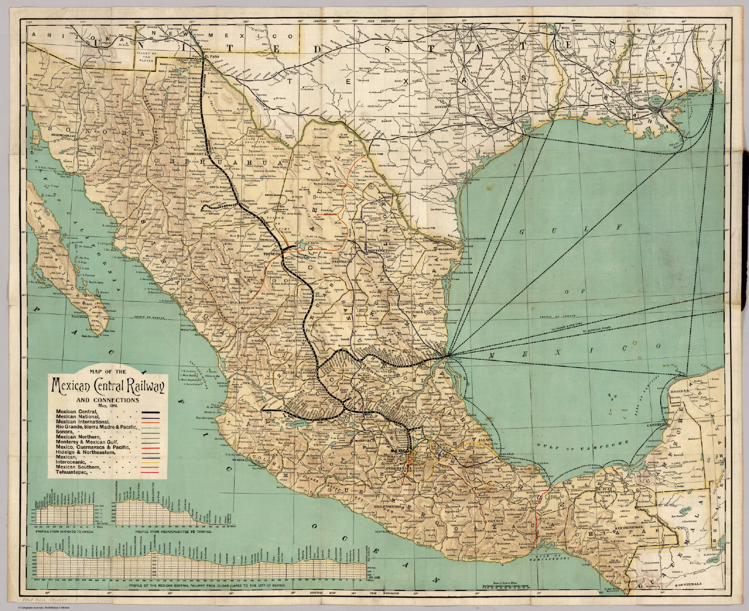 Mexican Central Railway And Connections - David Rumsey Historical Map ...