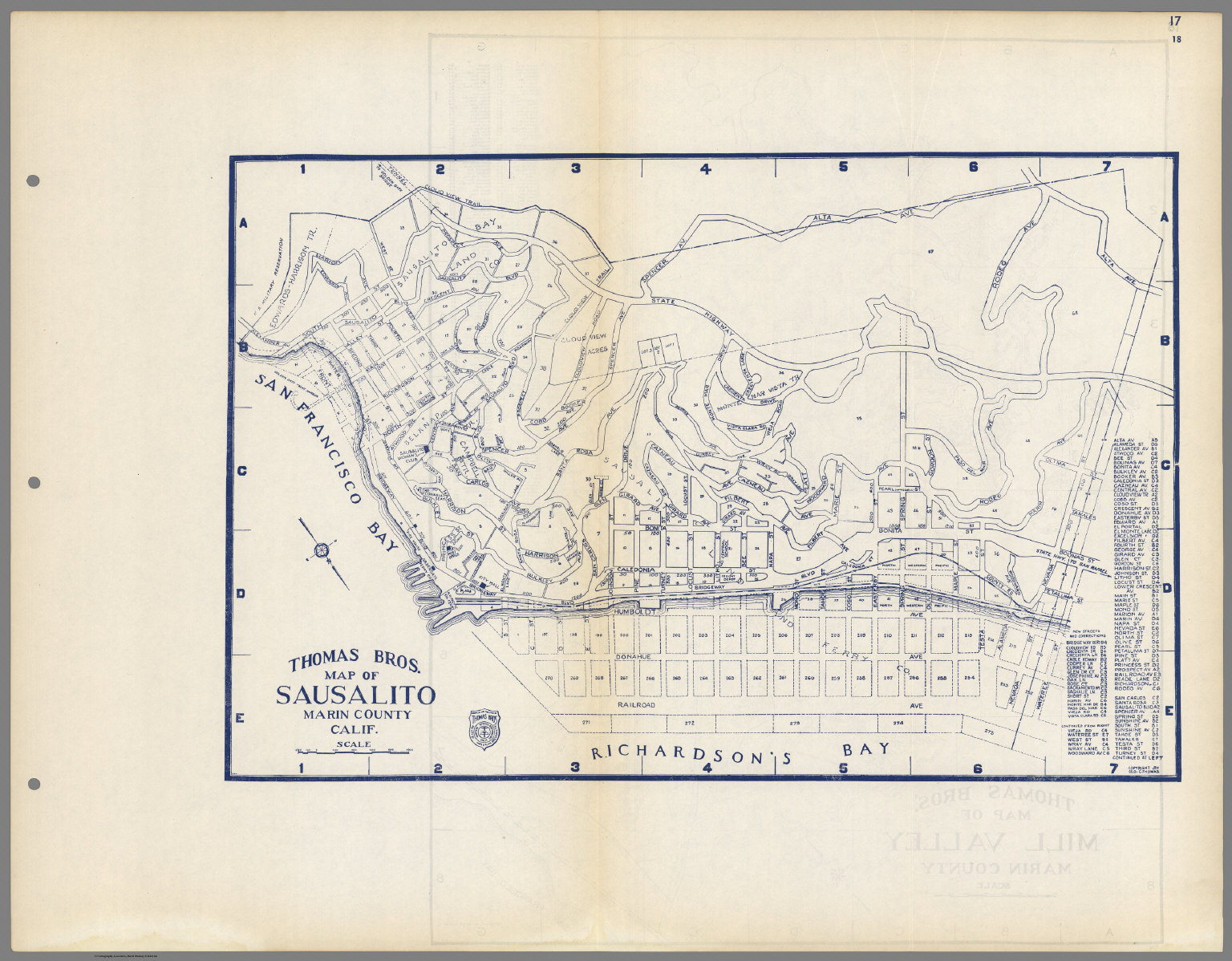 Thomas Bros. Map of Sausalito, Marin County, California. - David Rumsey ...