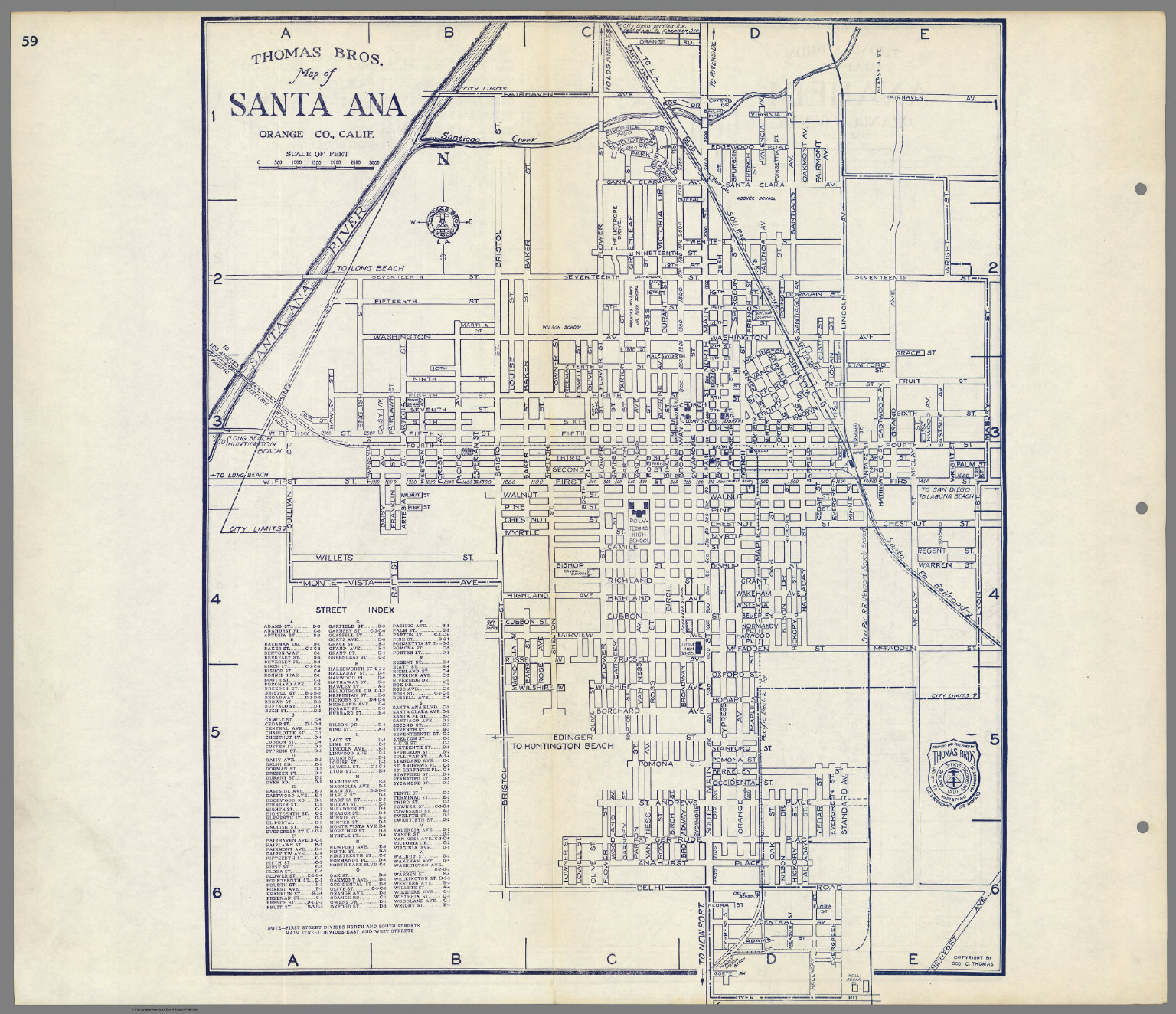 Thomas Bros. Map of Santa Ana, Orange Co., California. - David Rumsey ...